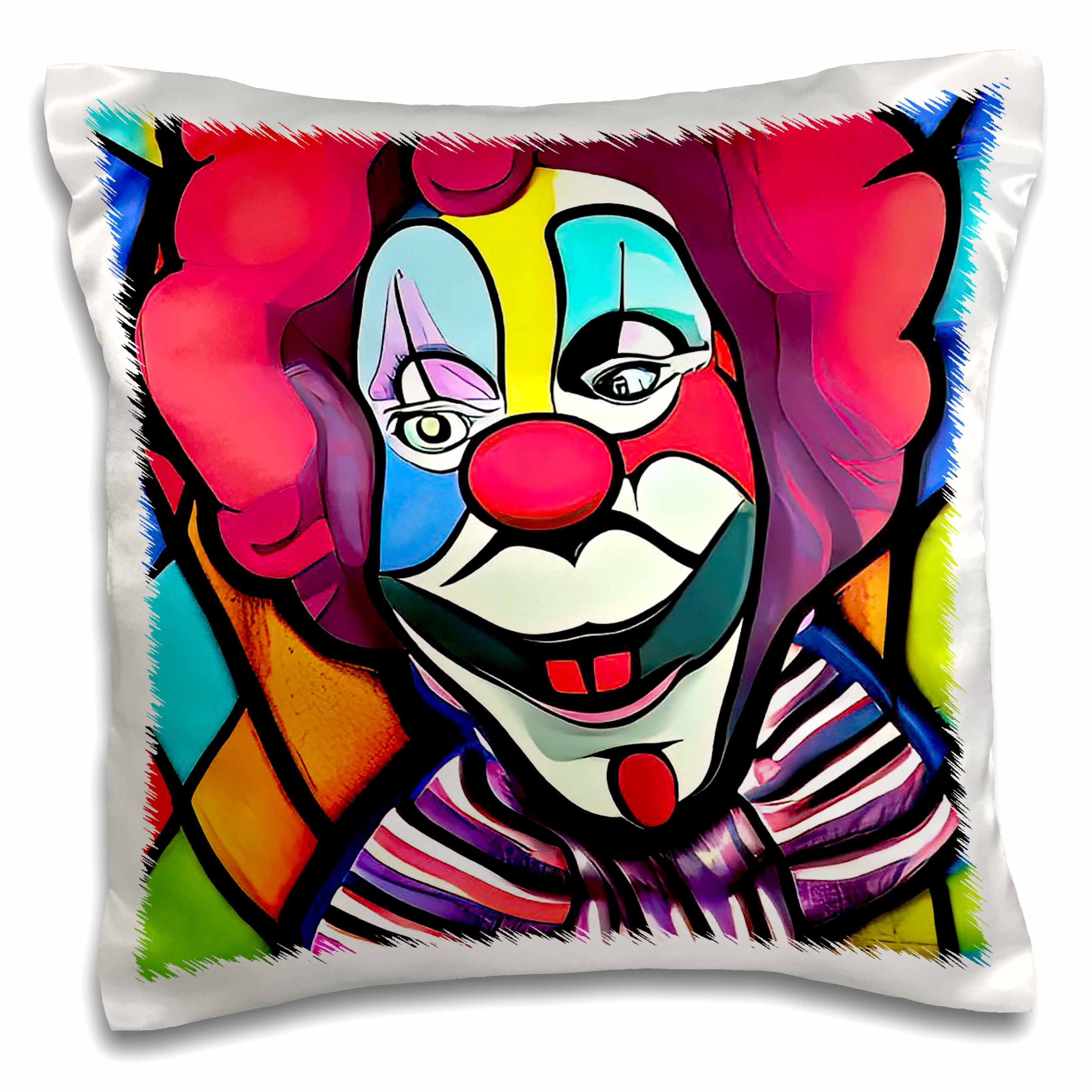 3drose, Smiling Clown with Red Hair and Red Nose in Purple Shirt. Funny ...