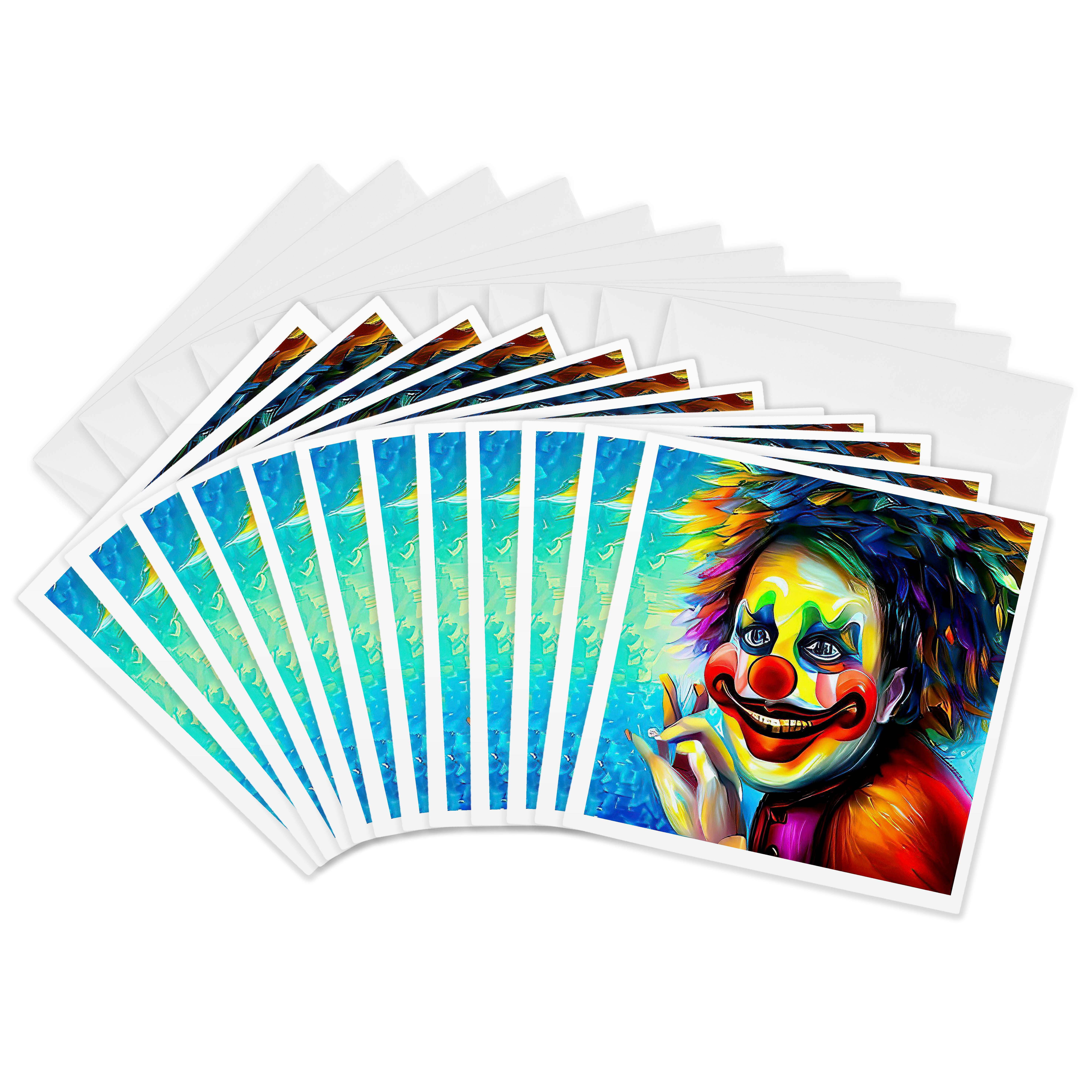 3drose, Smiling Clown with Red Nose, Yellow Face and Dark Hair. Chic ...