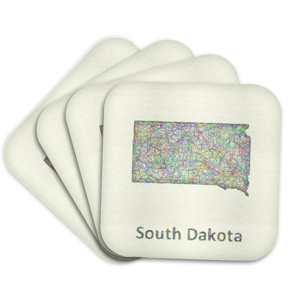 3drose, South Dakota State Map - Colorful Line Art Graphic Design, Set ...