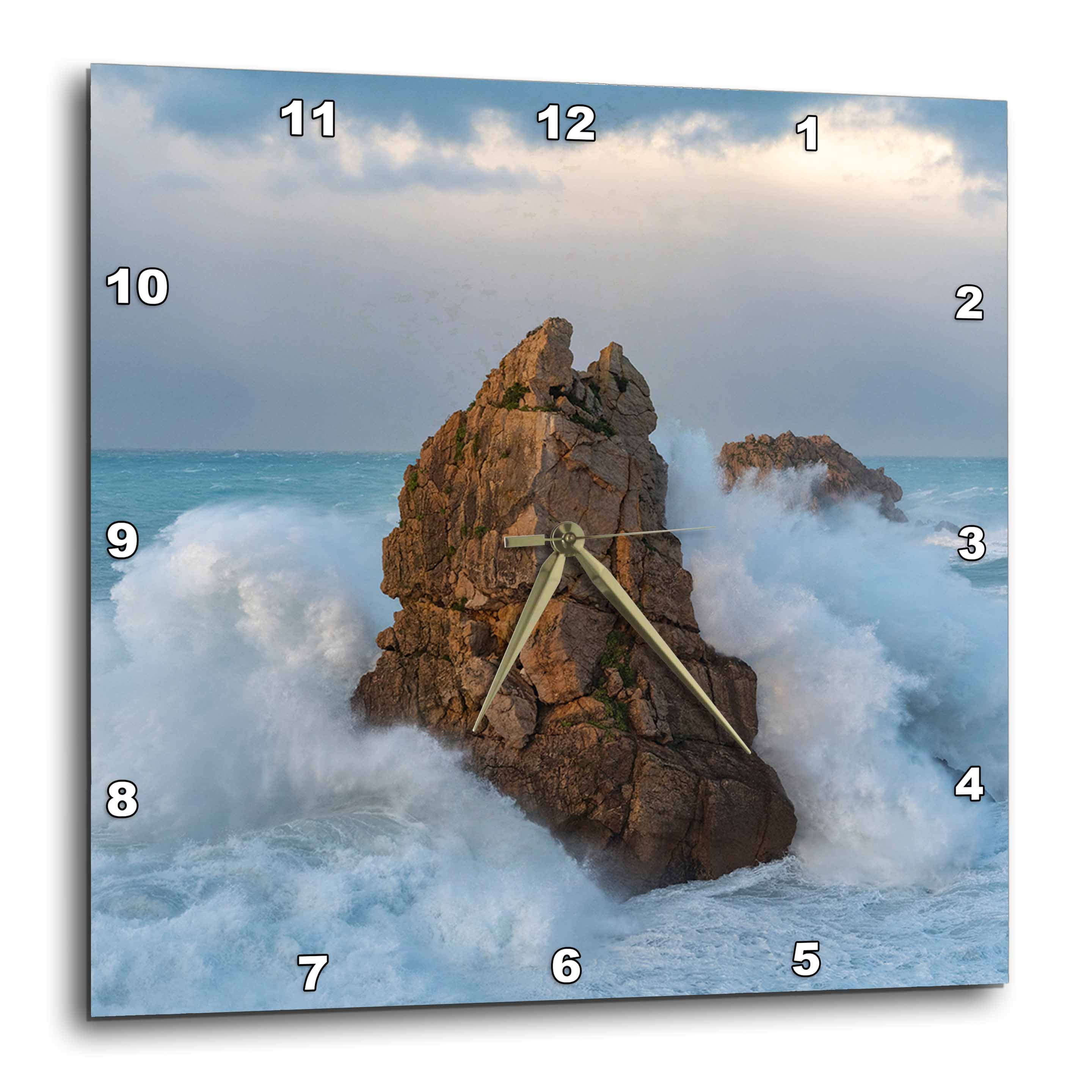3drose, Spain, Liencres. Ocean Waves and Sea Stack Formations, 10x10 ...