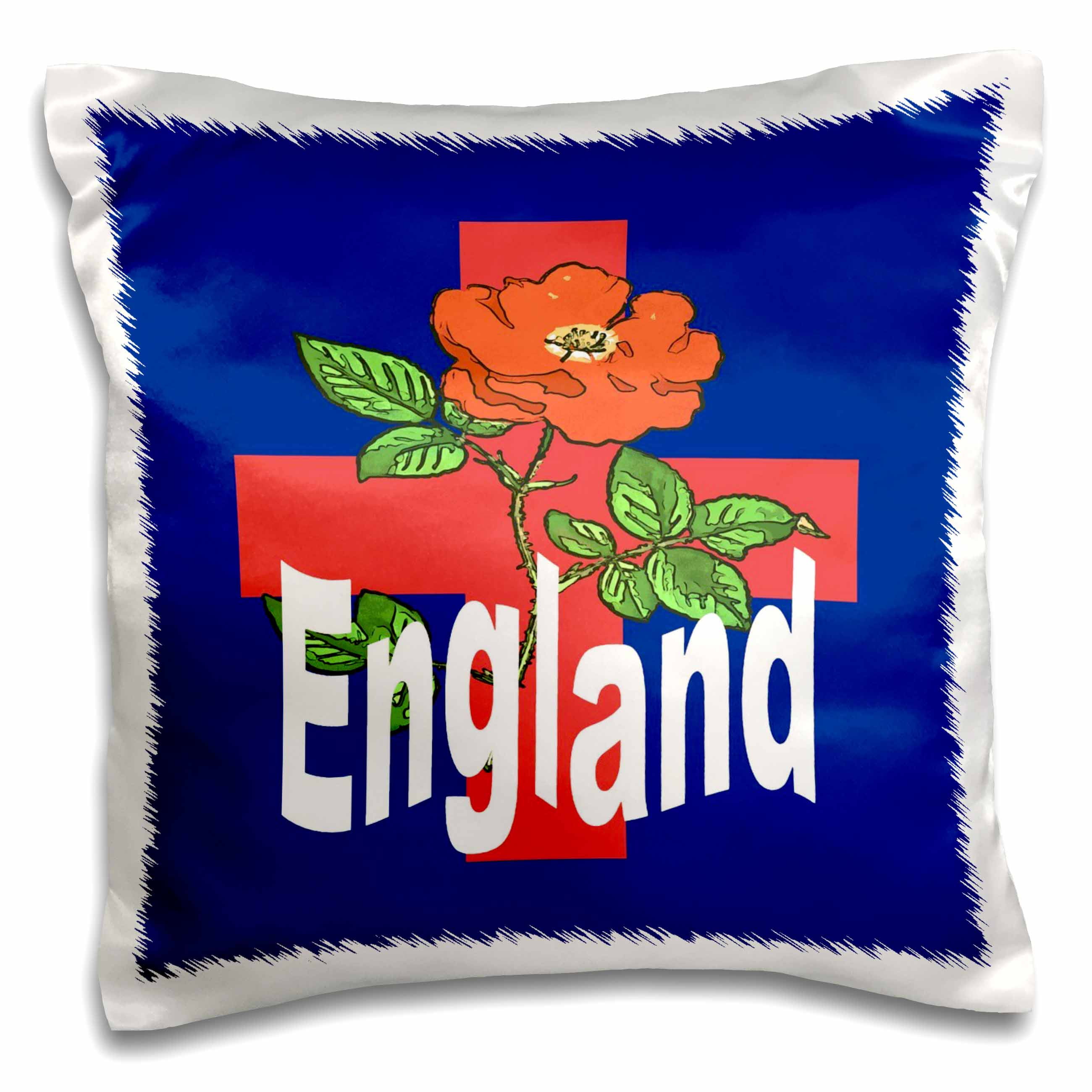 3drose, St George Cross with Tudor Rose and England Text, 16x16 inch ...