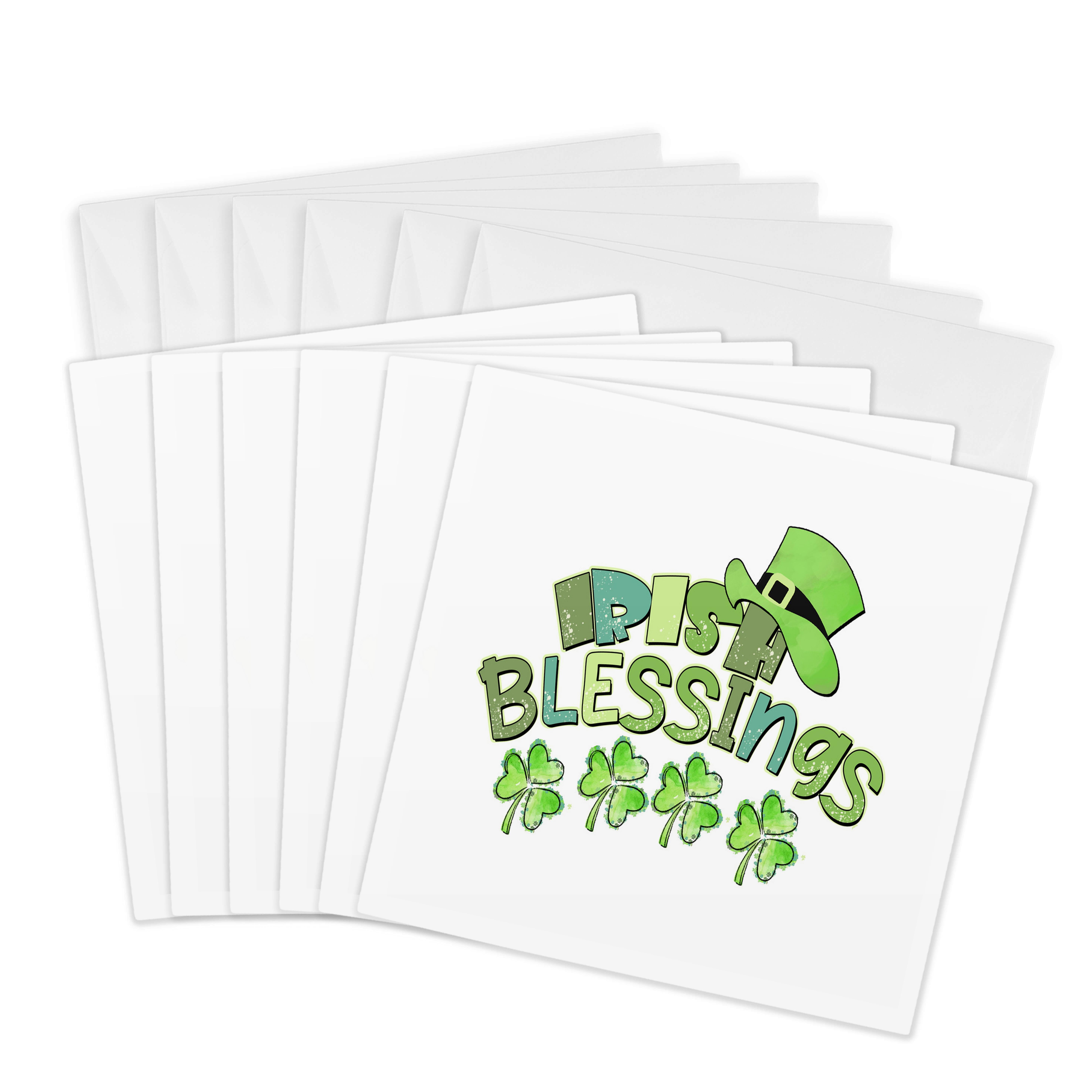 3drose, St Patricks Day Irish Blessings with Four Leaf Clovers and Top ...