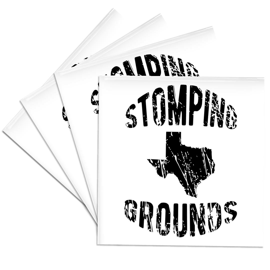 3drose, Stomping Grounds. Distressed Black Lettering and Texas on White ...