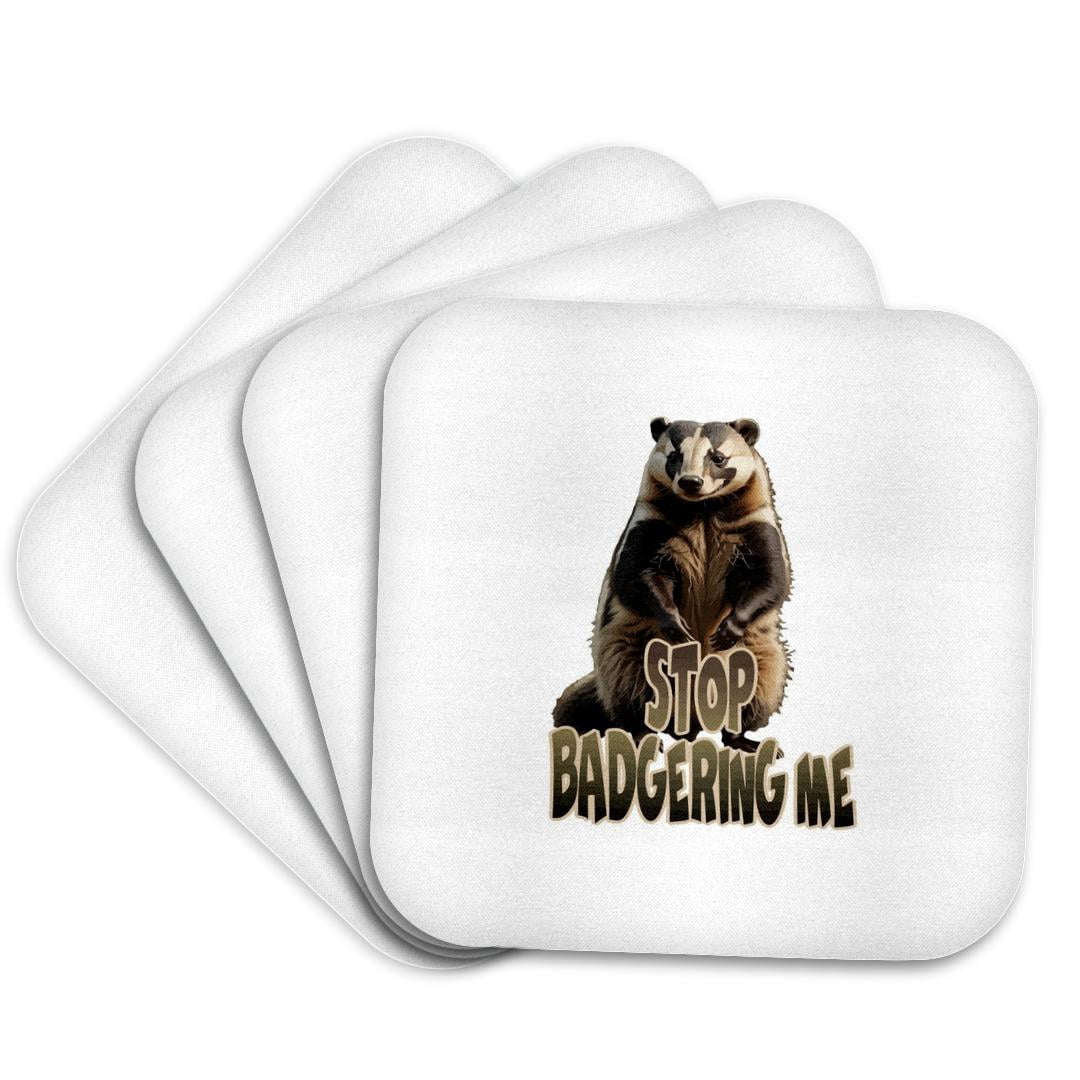 3drose, Stop Badgering Me Quote with Cute Badger Vector Art, Set of 4 ...