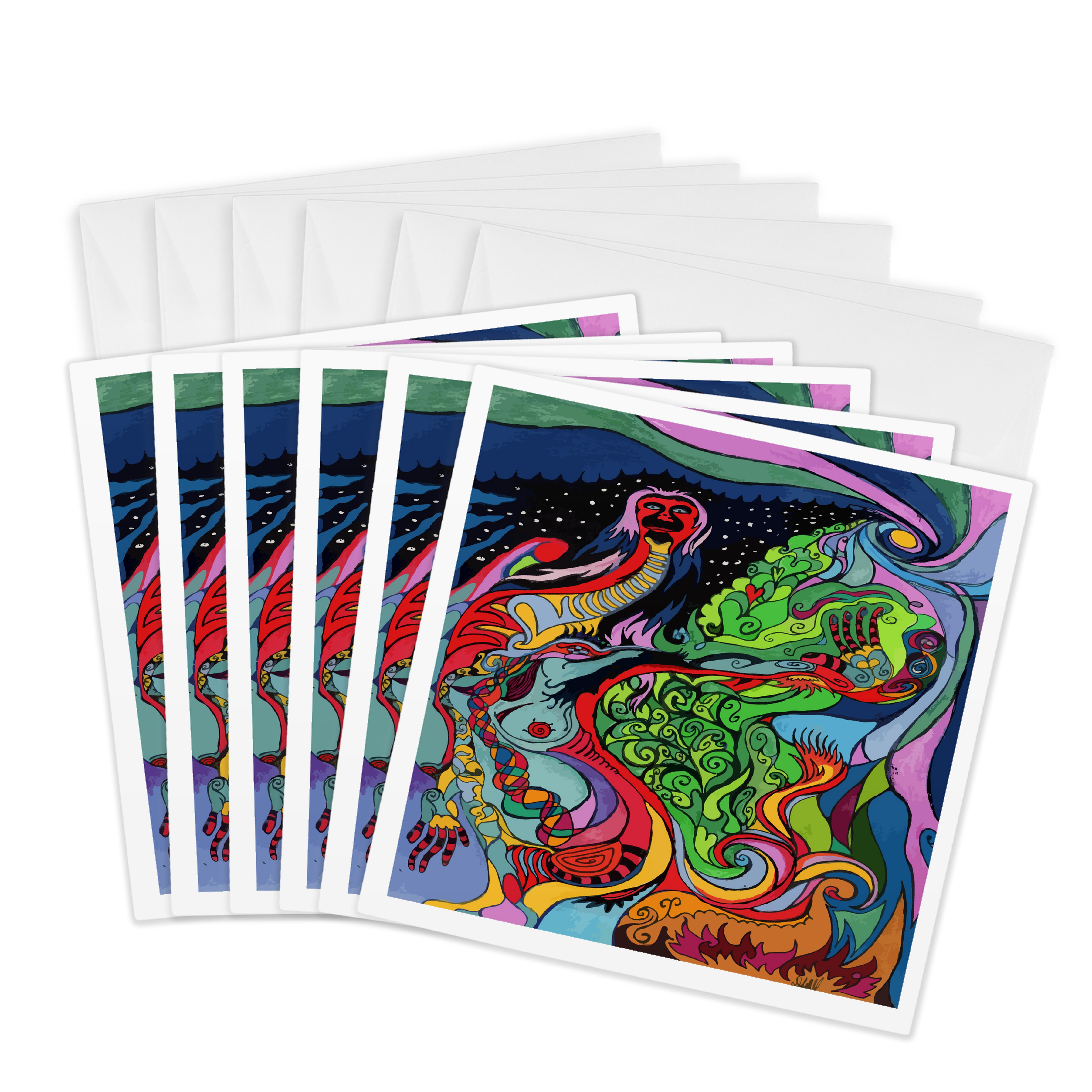 3drose, Strange Star Lady, 6 Greeting Cards with Envelopes - Walmart.com