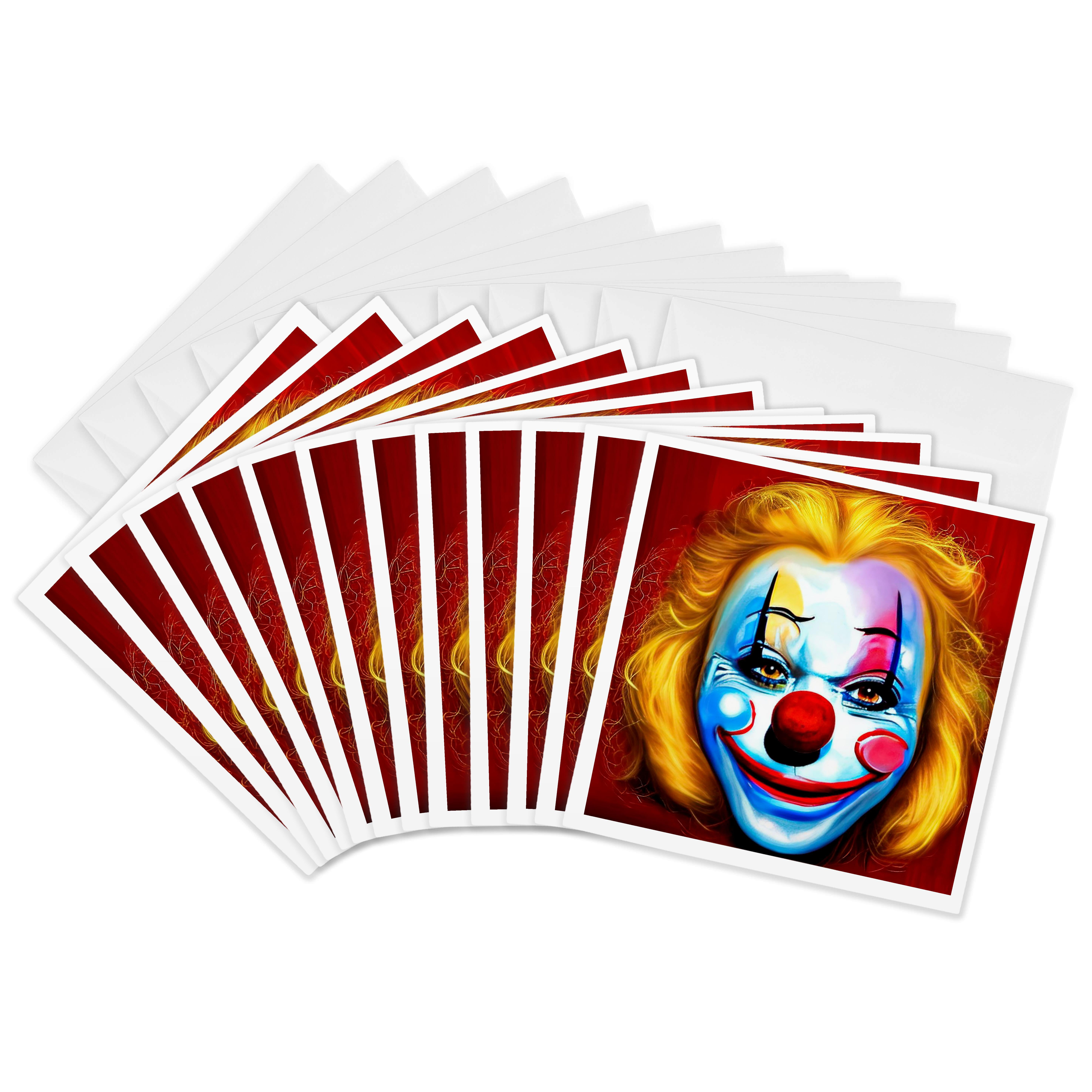 3drose, Stunning Red Haired Clown with Red Nose and Kind Smile Looks at ...