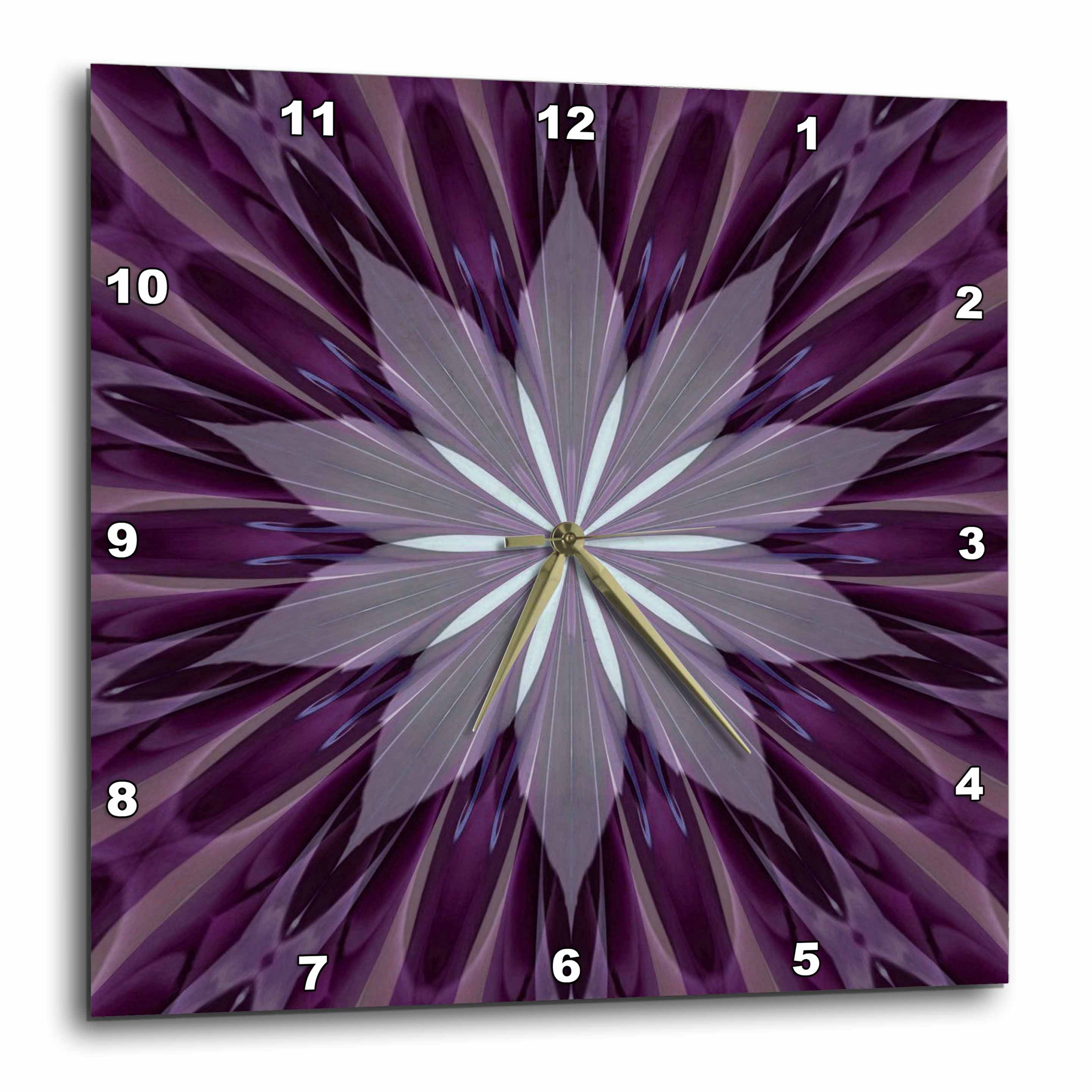 3drose, Stunnng Floral Star Circle Pattern Lilac and Purple, 13x13 Wall ...