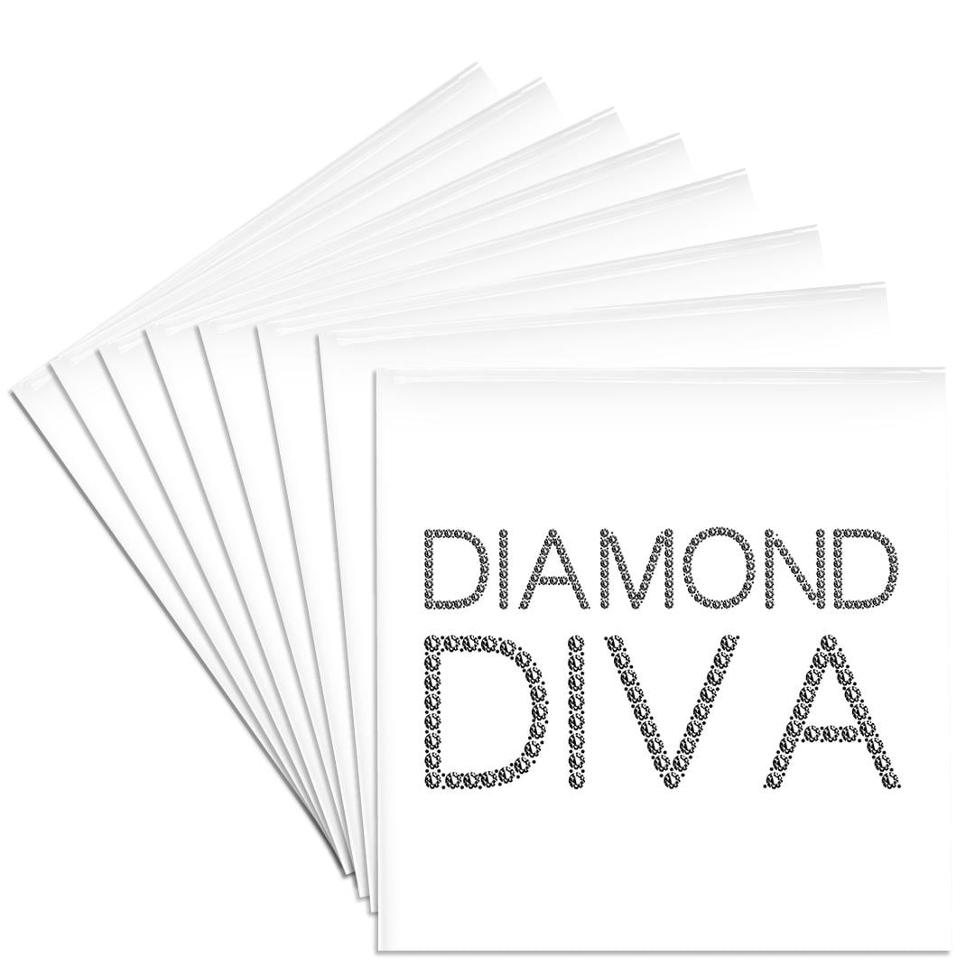 3drose, Stylish Rich Decorative Text Diamond Diva, Black on White ...