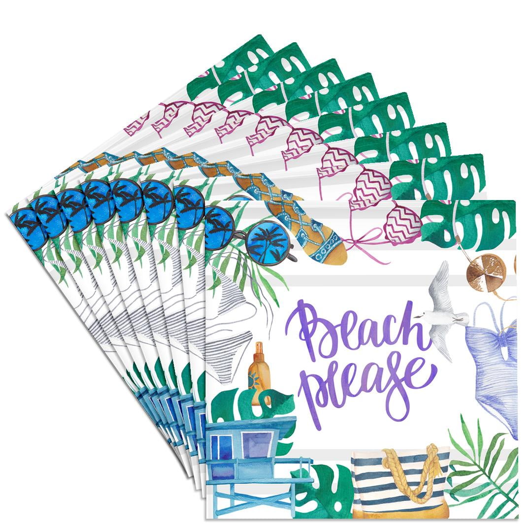 3drose, Summer Sea Ocean Palm Illustration Typography - Beach Please ...