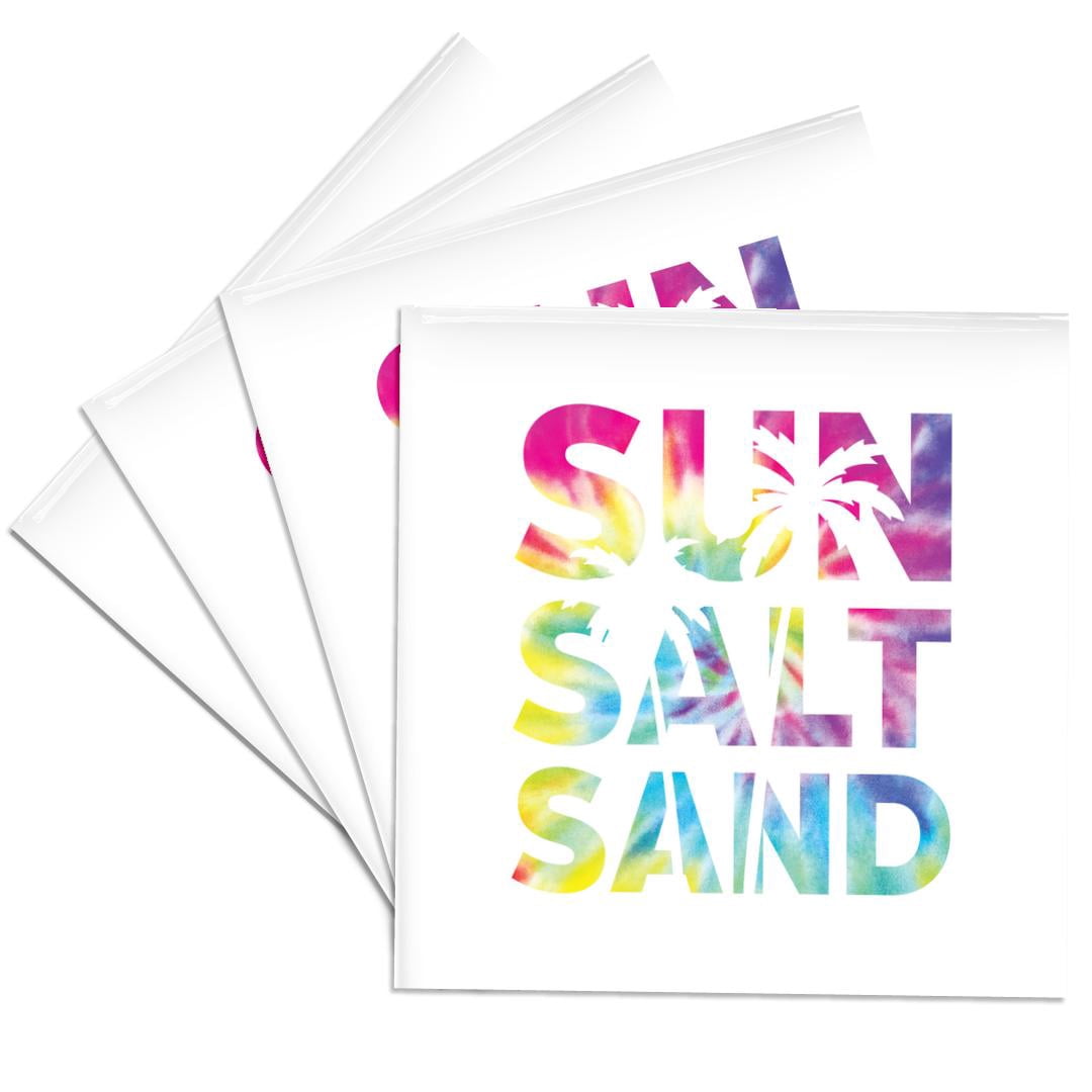 3drose, Sun, Salt, Sand Colorful Text, Palm Silhouettes. Positive ...