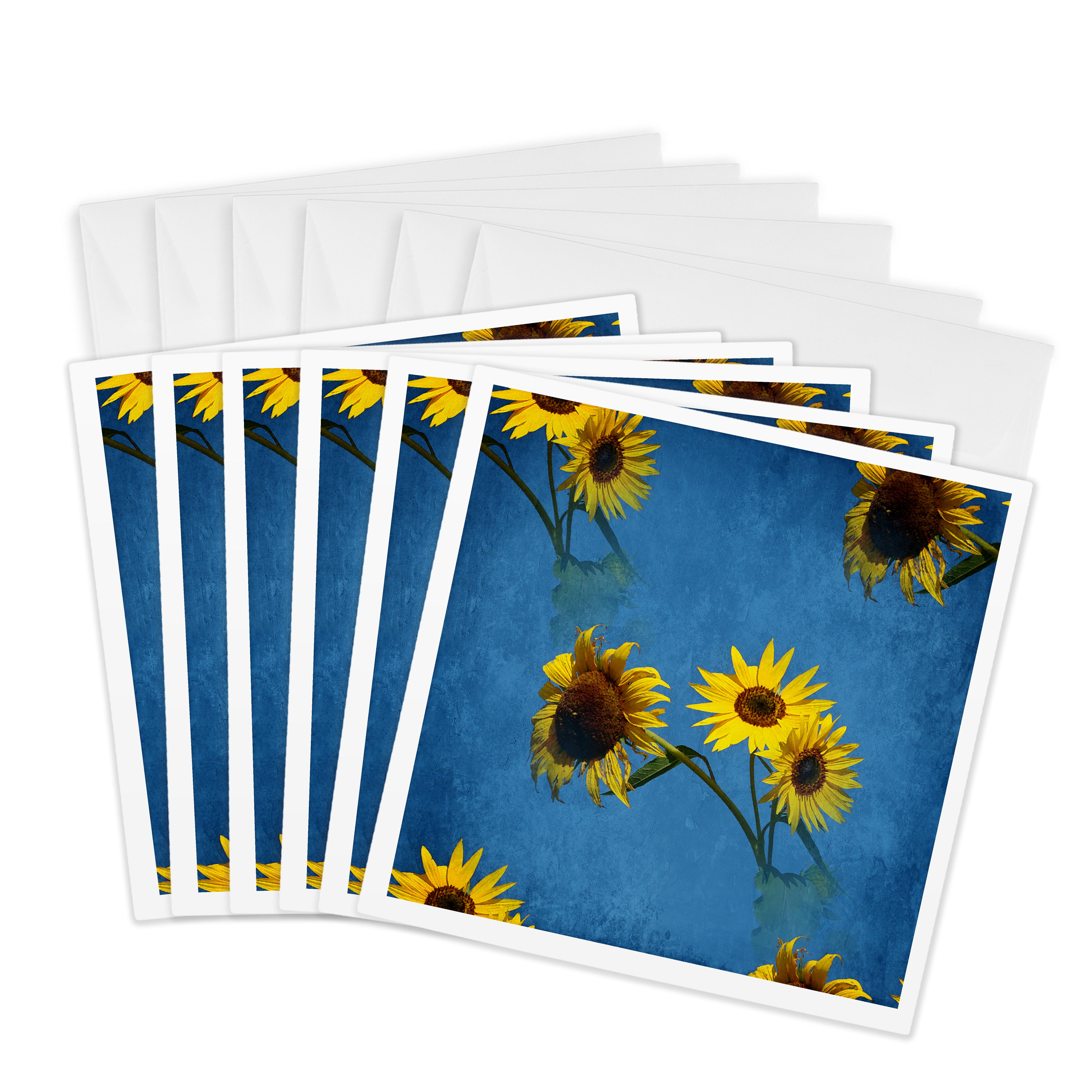 3drose, Sunflower Digital Art by Angelandspot, 6 Greeting Cards with ...
