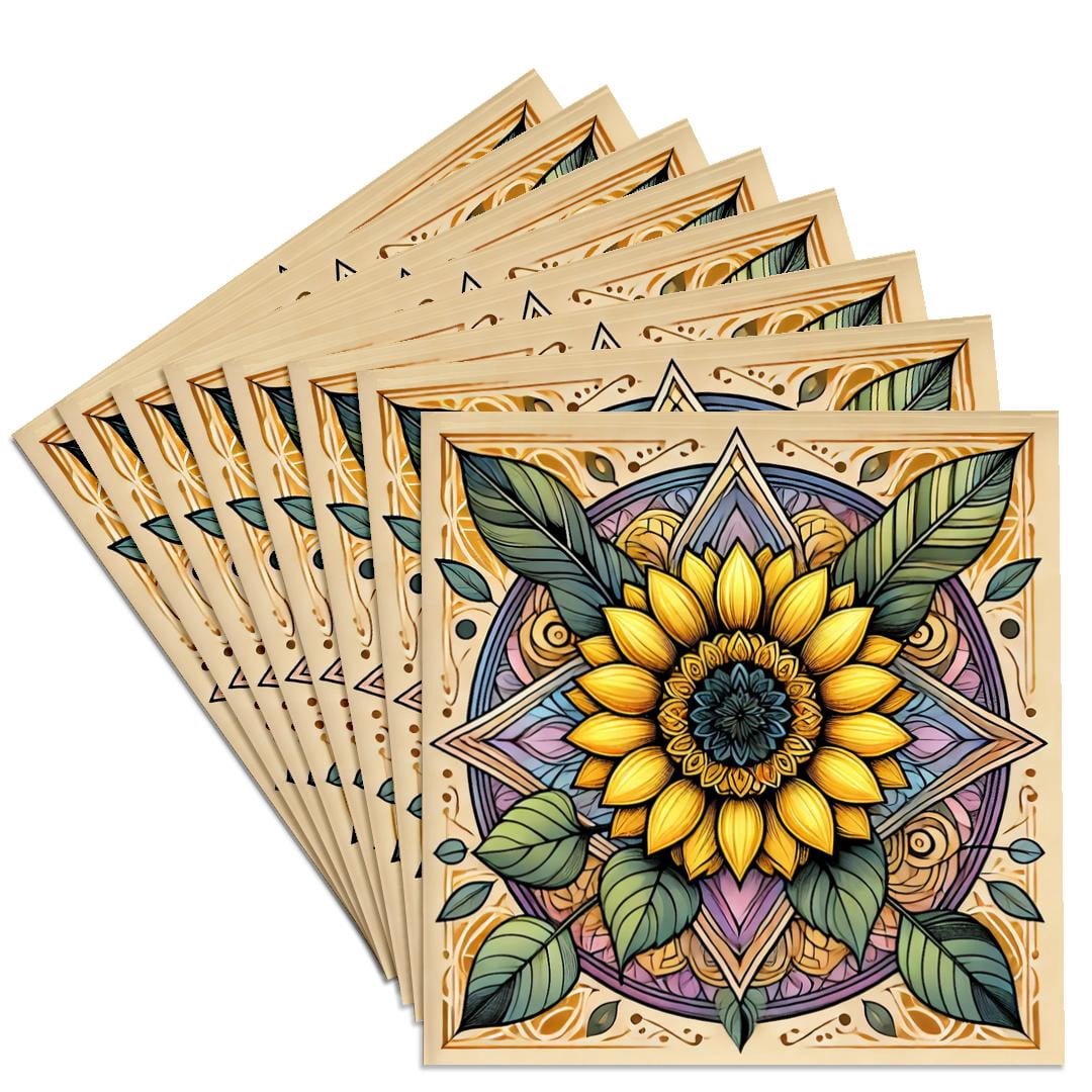 3drose, Sunflower Mandala Design with Geometric Floral Symmetry Pattern ...
