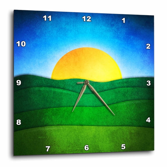3drose, Sunrise in the Valley - Grunge Style Nature Graphic Design with ...