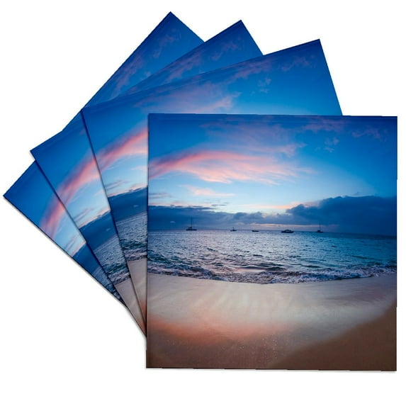 3drose, Sunset from Kaanapali Beach, Maui, Hawaii, Usa., Set of 4 ...