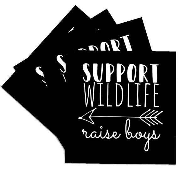 3drose, Support Wildlife Raise Boys. White Lettering on Black ...