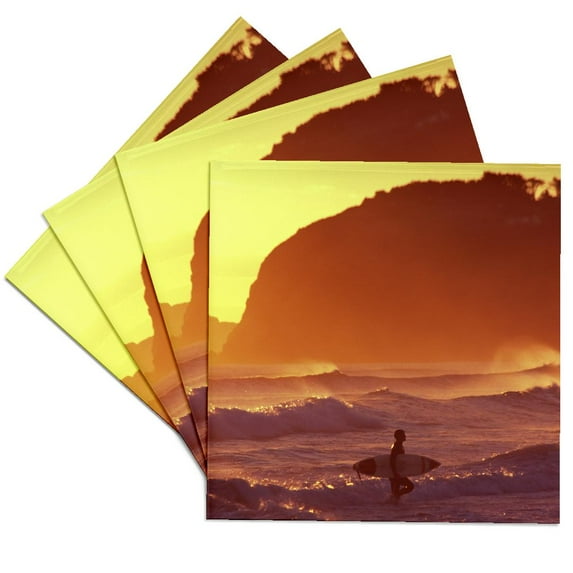 3drose, Surfer at Sunset, St Kilda Beach, Dunedin, New Zealand-au02 ...