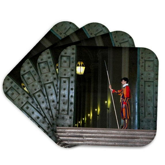3drose, Swiss Guard on Duty, Vatican City, Set of 4 Coasters - Cork ...