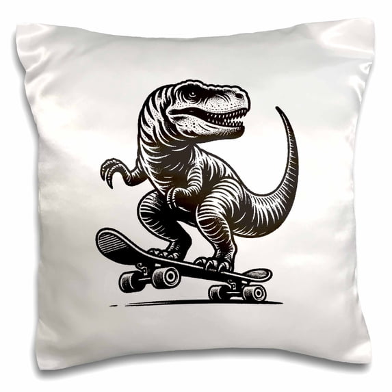 3drose, T Rex on a Skateboard, 16x16 inch Pillow Case - Walmart.com