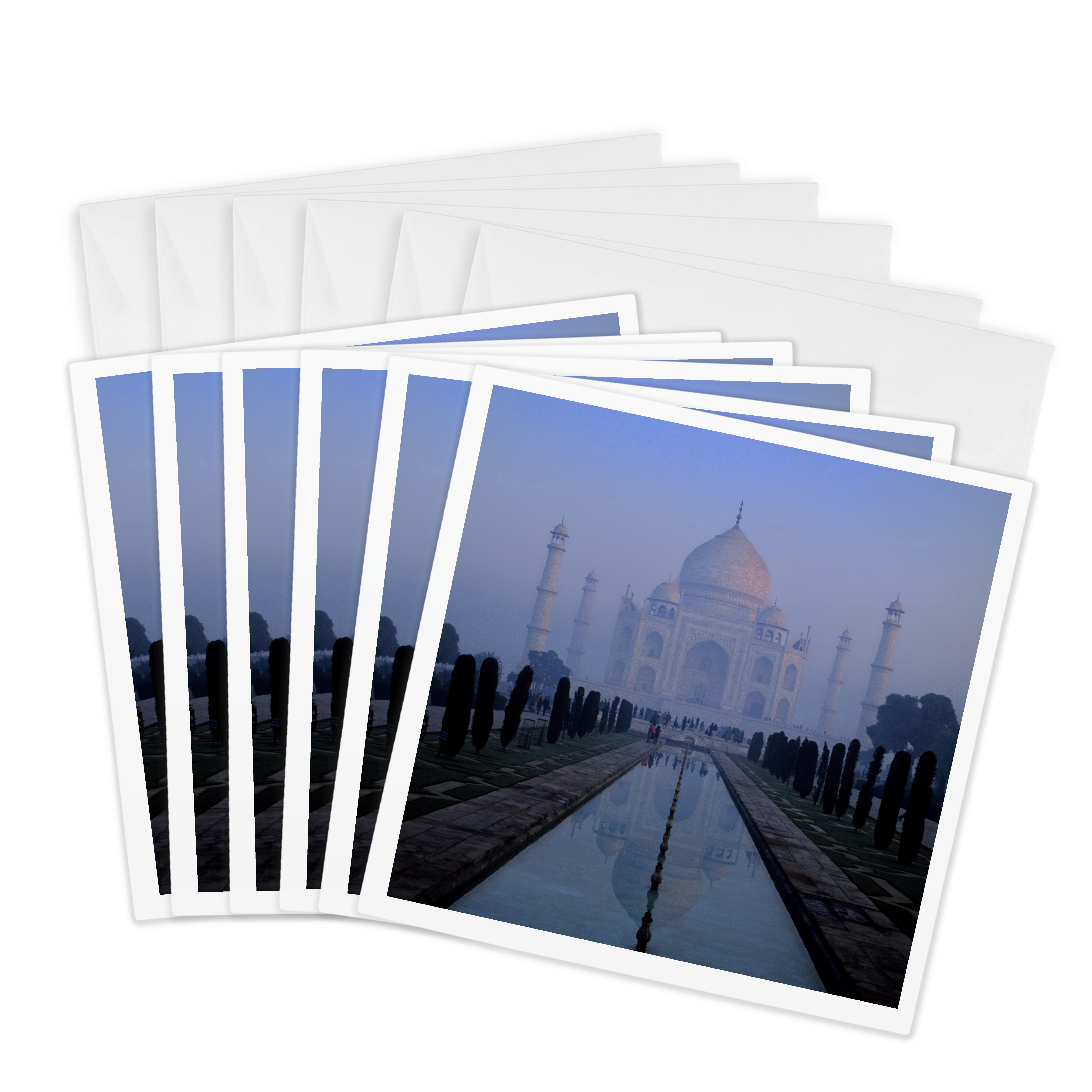 3drose, Taj Mahal, Agra, India-as10 Kwi0006 - Kymri Wilt, 6 Greeting ...