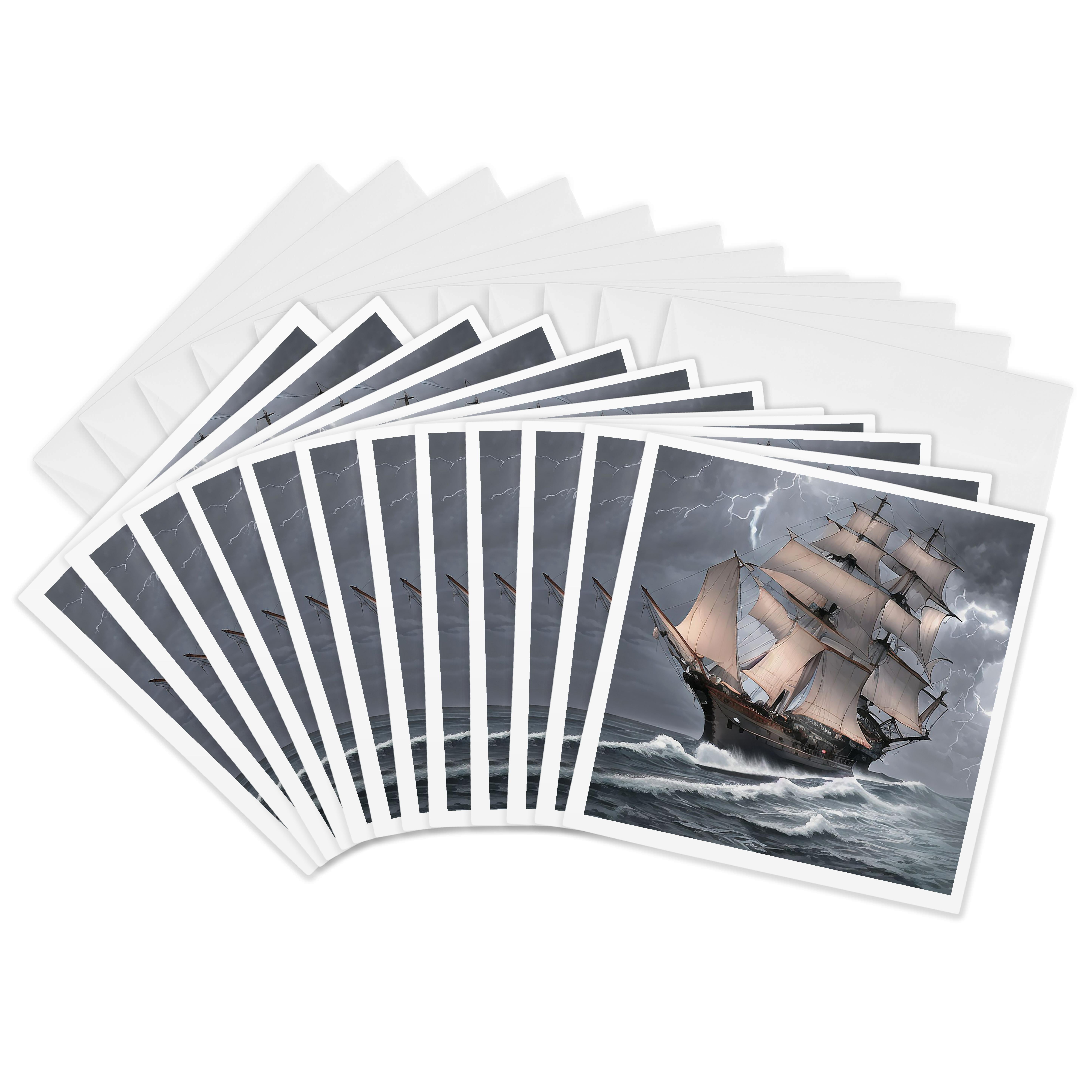 3drose, Tall Ship Digital Art. Fantasy Scooner in Bad Weather ...