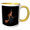 3drose, Tatted Witch Sat Astride a Besom Vector Art, 11oz Two-tone ...