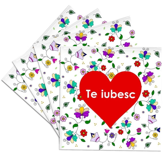 3drose, Te Iubesc - I Love You in Romanian - Floral Romania Red Heart ...