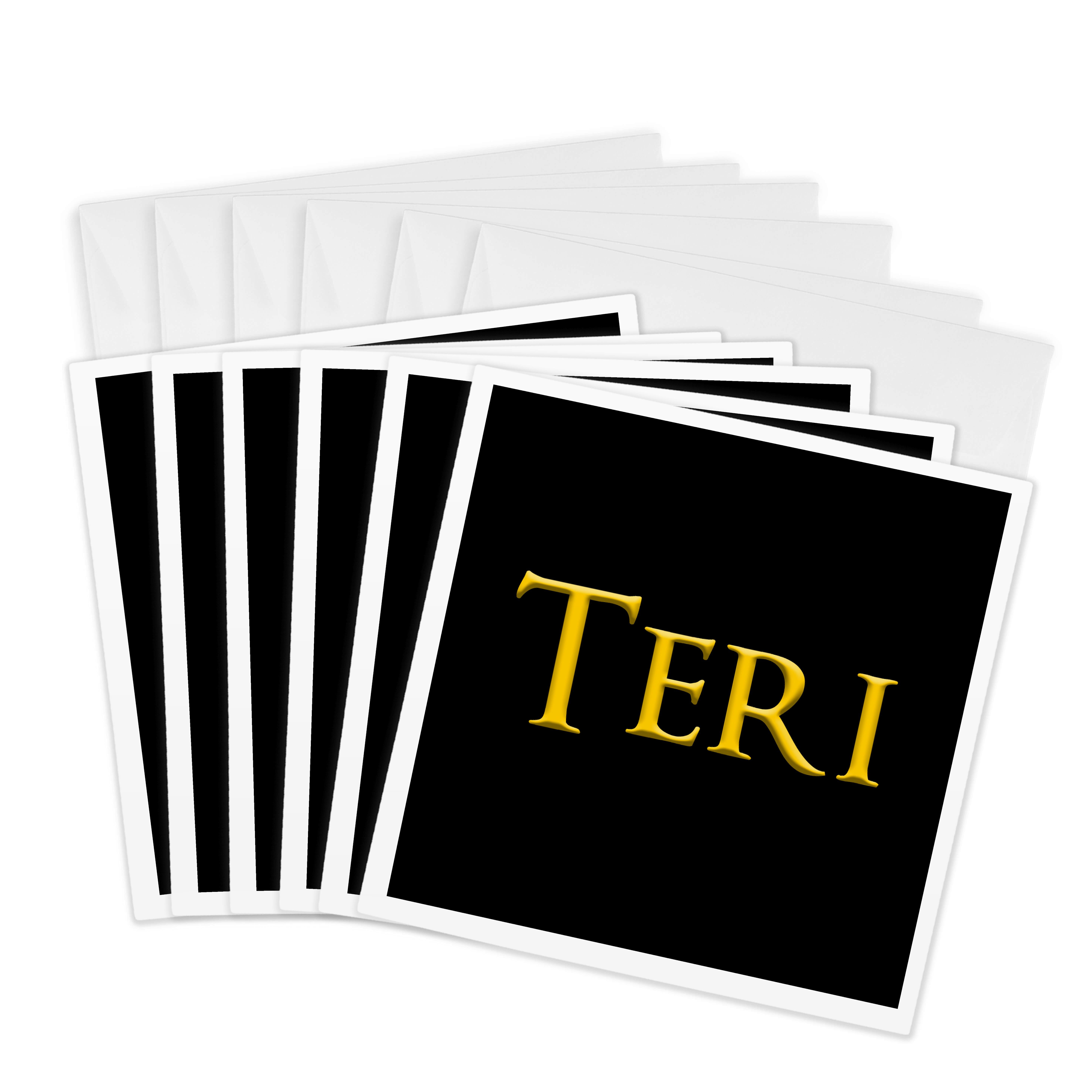 3drose, Teri Prevailing Girl Name in the Usa. Yellow on Black Amulet, 6 ...
