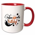 3drose, Text of Happy Birthday Turning 13 - Random Icons, 15oz Two-tone ...