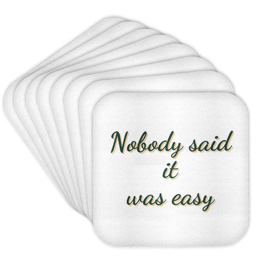 3drose, Text of Nobody Said It Was Easy, Set of 8 Coasters - Cork ...
