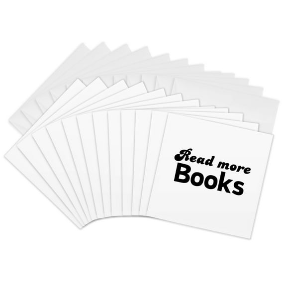 3drose, Text of Read More Books, 12 Greeting Cards with Envelopes ...