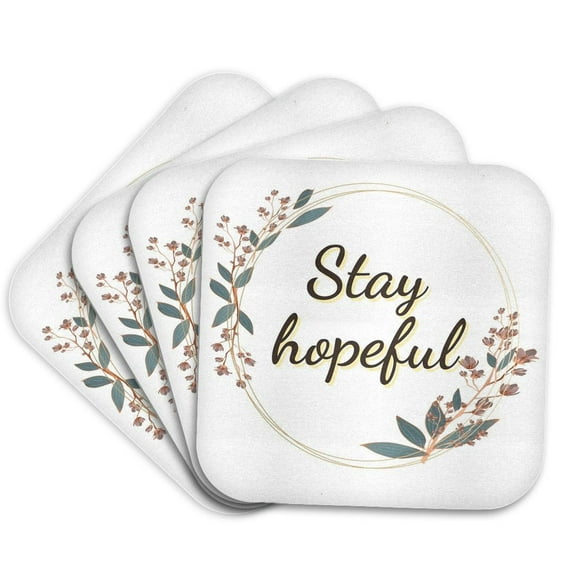 3drose, Text of Stay Hopeful, Set of 4 Coasters - Cork - Walmart.com