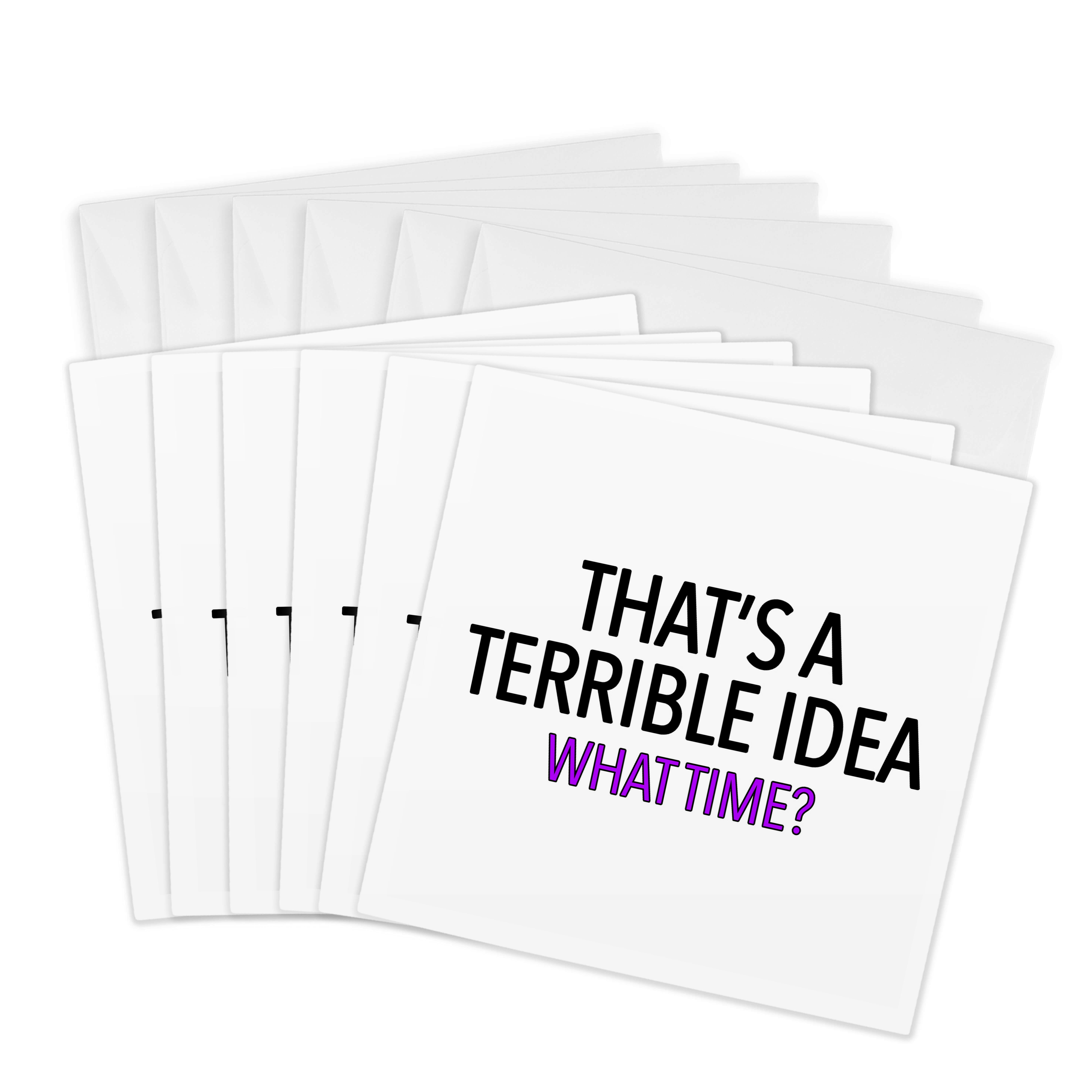 3drose, Thats a Terrible Idea What Time Purple, 6 Greeting Cards with ...