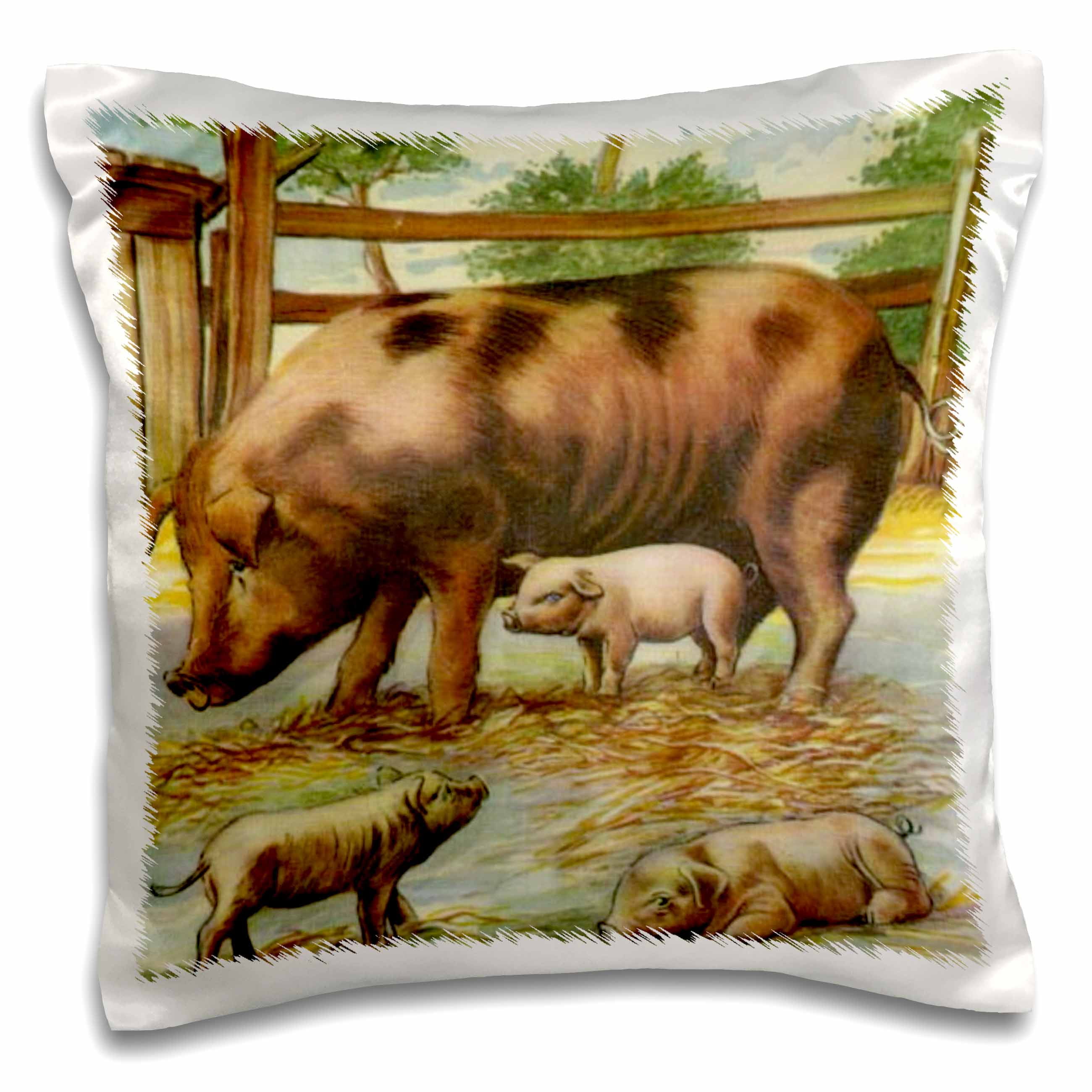 3drose, Three Little Pigs Cartoon, 16x16 inch Pillow Case - Walmart.com