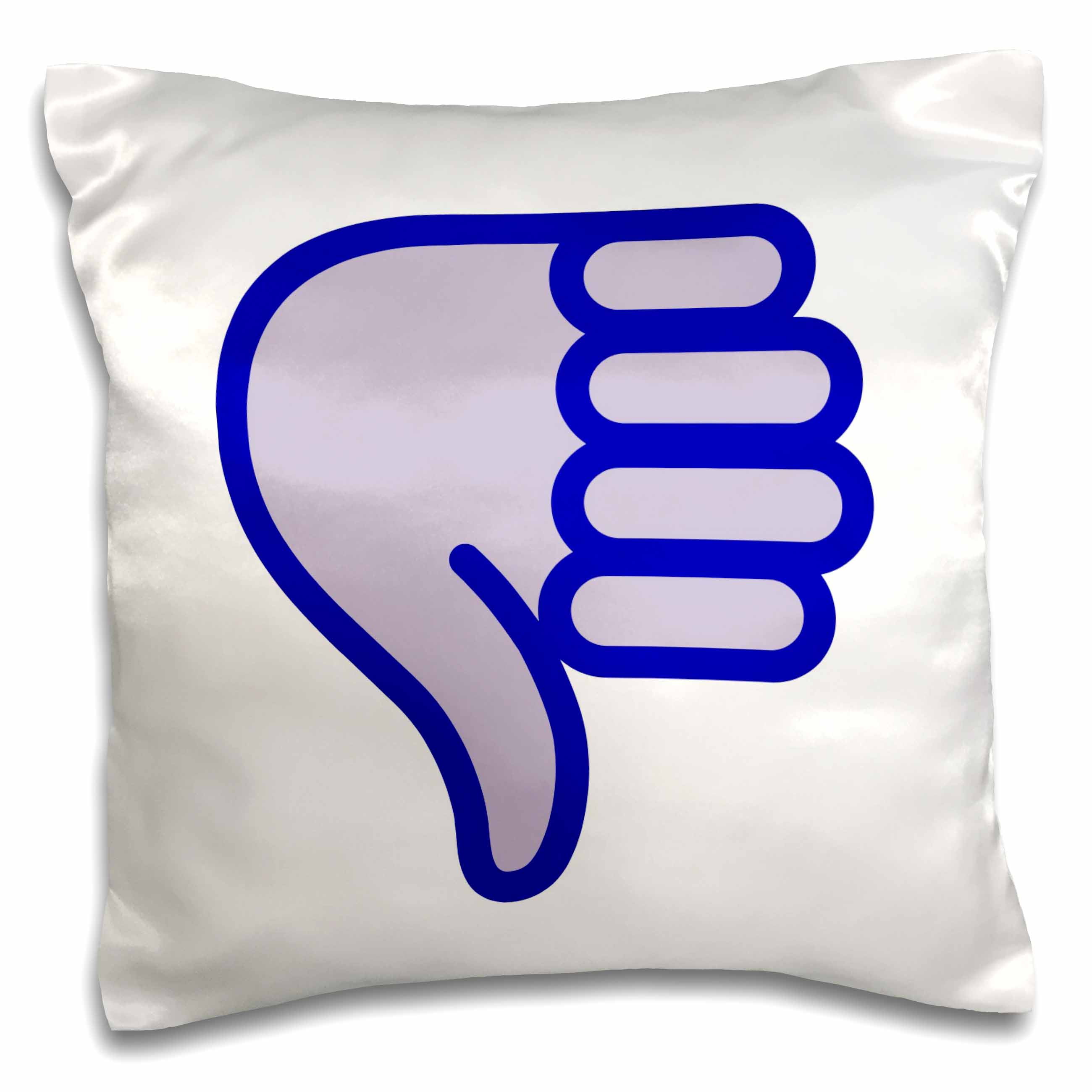 3drose, Thumbs Down, Blue Hand on a White Background, 16x16 inch Pillow ...