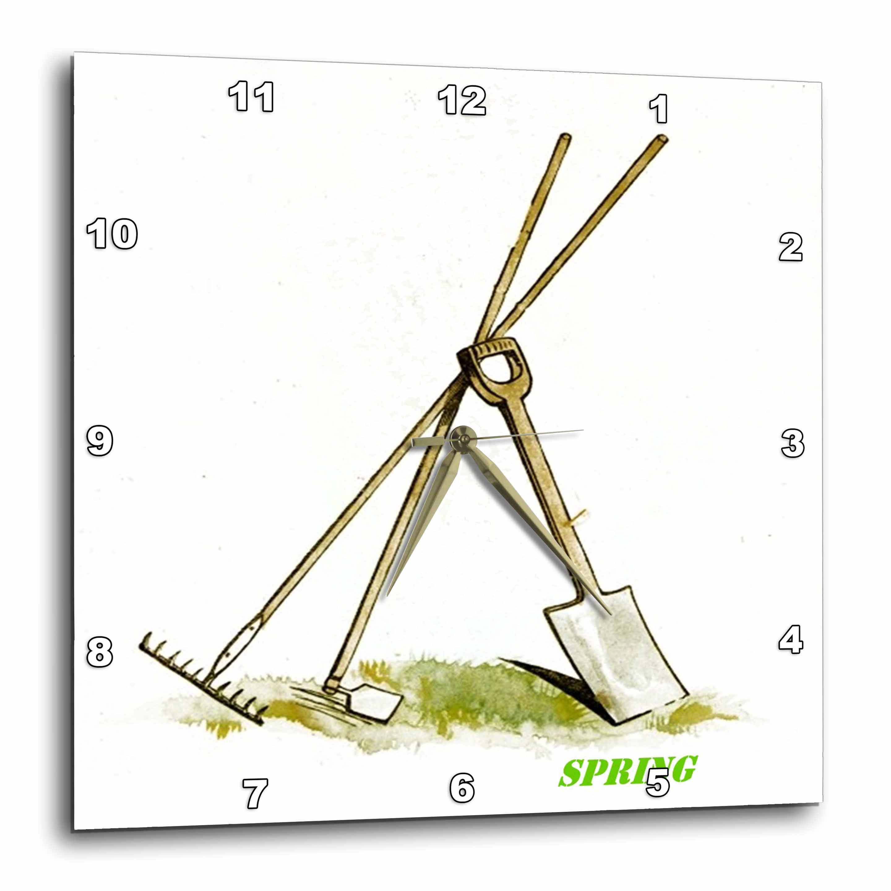 3drose, Tools 4 Spring Gardening, 13x13 Wall Clock - Walmart.com