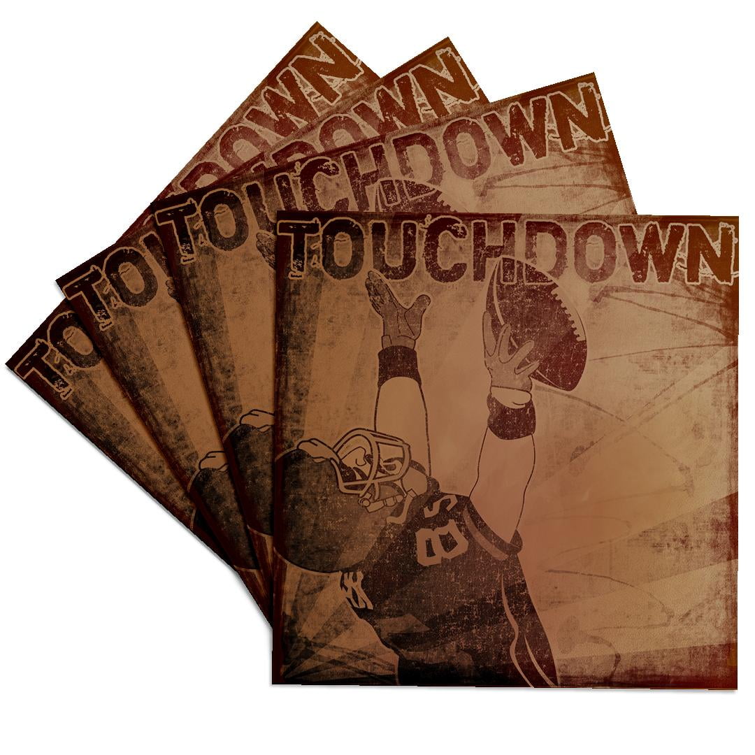 3drose, Touchdown Football, Set of 4 Ceramic Tile Coasters - Walmart.com