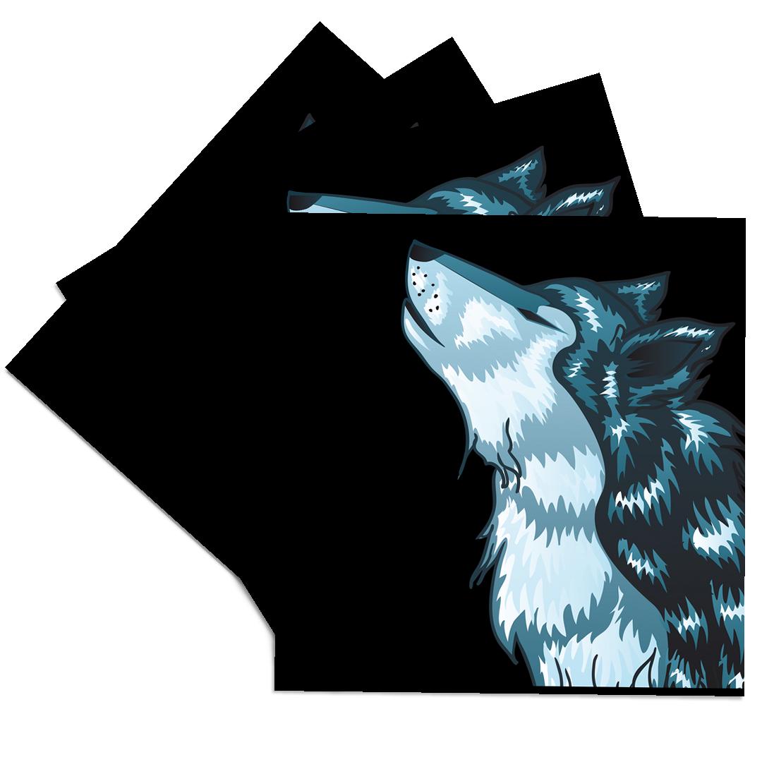 3drose, Trendy Illustration of a White Wolf Howling on a Black ...