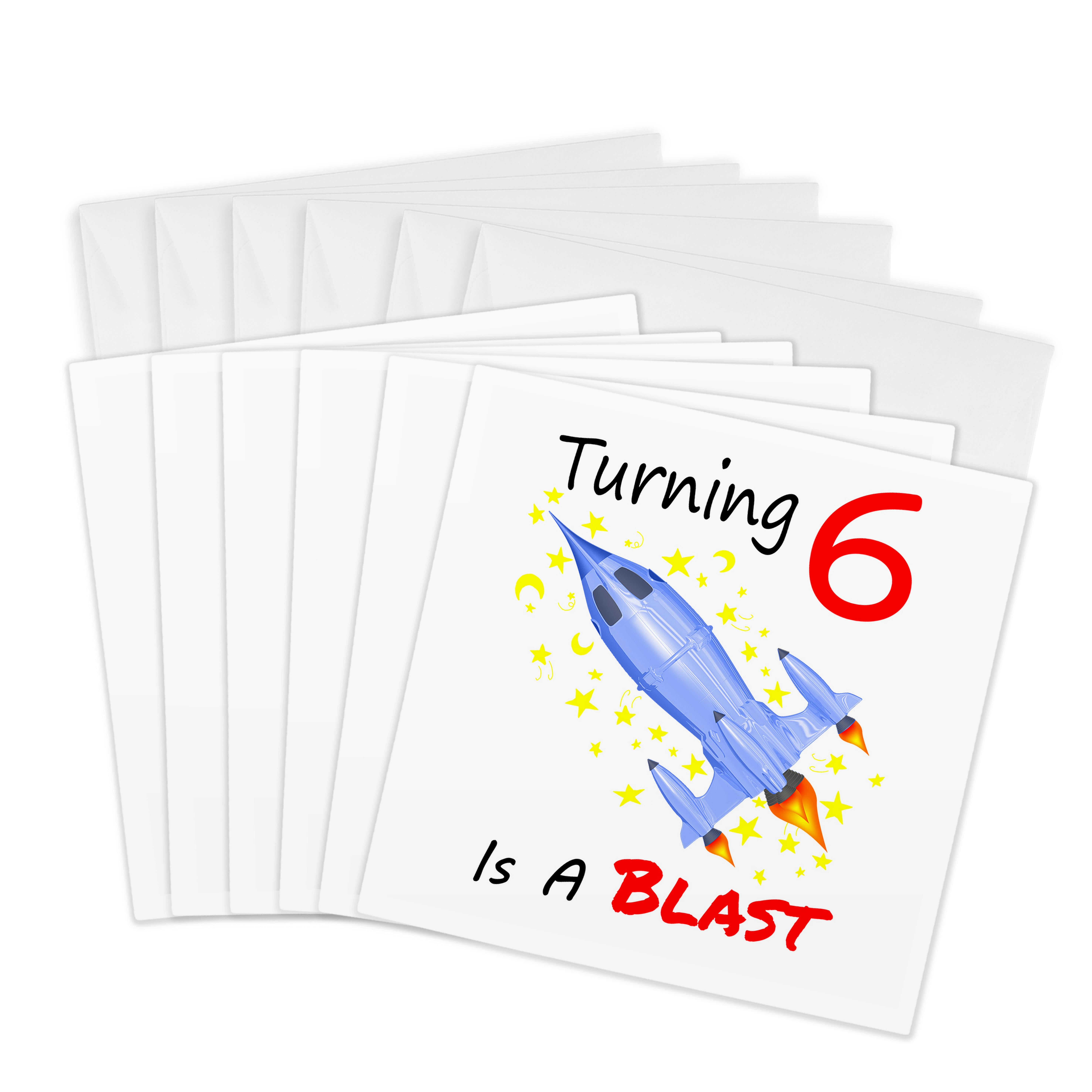 3drose, Turning 6 Is a Blast Awesome Rocket for Any Kid Sixth Birthday ...