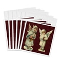 3drose, Two Child Angels in White Clothing with Red Background Image, 6 ...