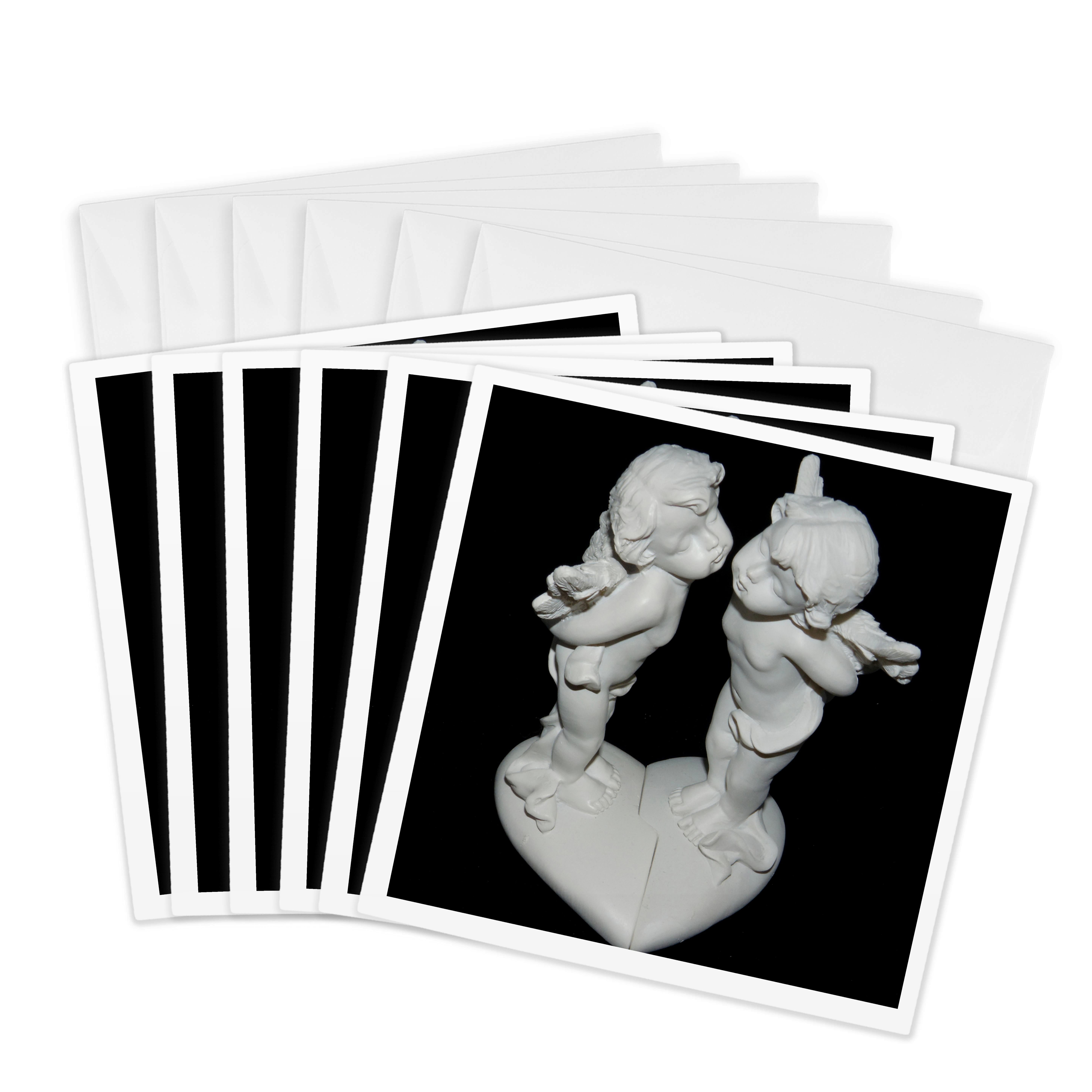 3drose, Two Kisses Angel of Love, 6 Greeting Cards with Envelopes ...