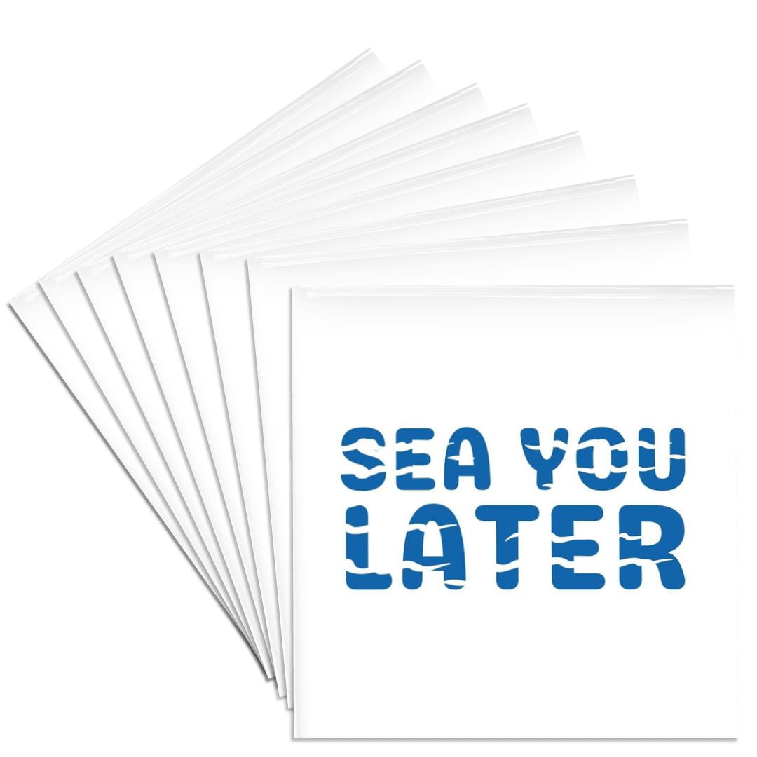 3drose, Typography of Sea You Later, Set of 8 Ceramic Tile Coasters ...