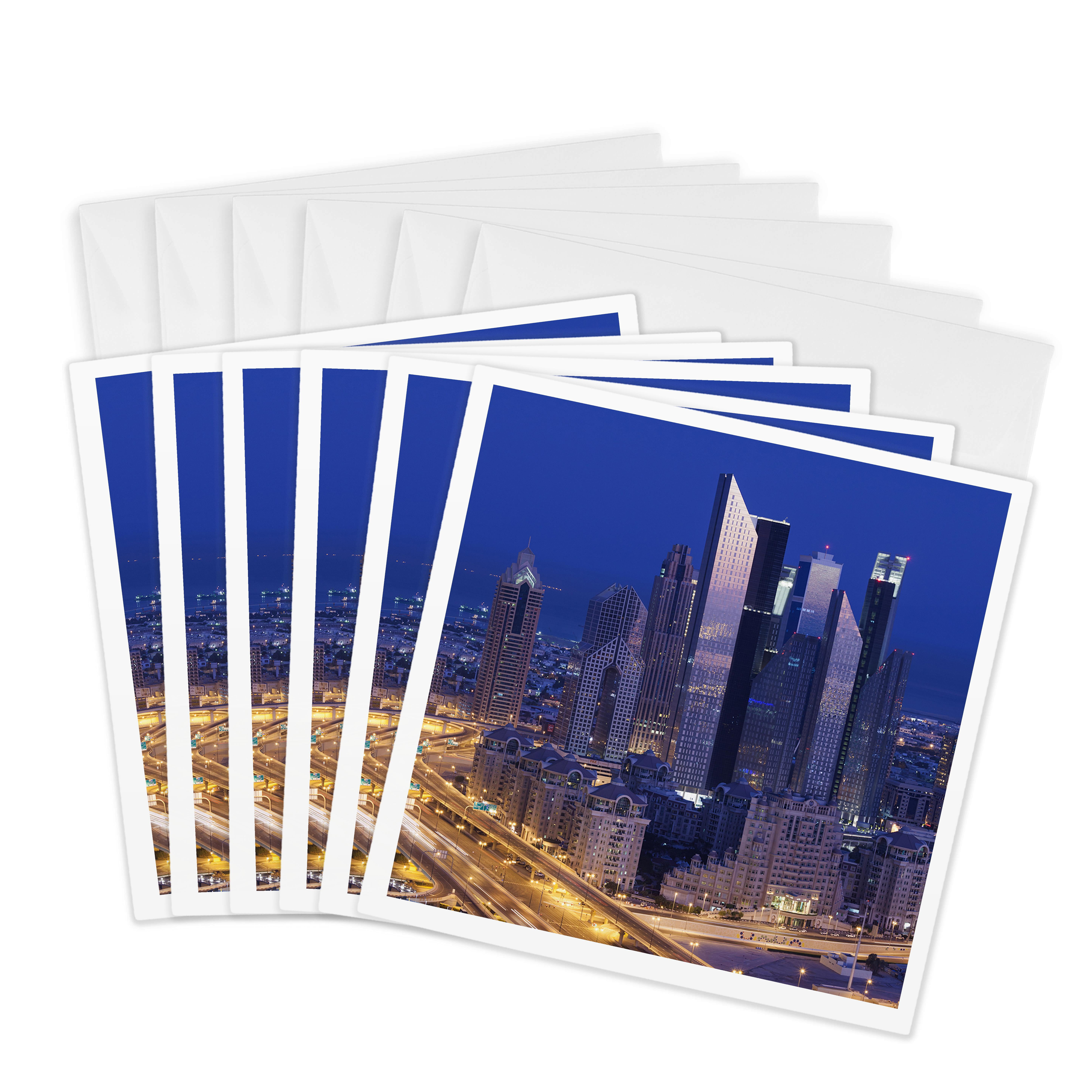3drose, Uae, Downtown Dubai. Skyscrapers on Sheikh Zayed Road from ...