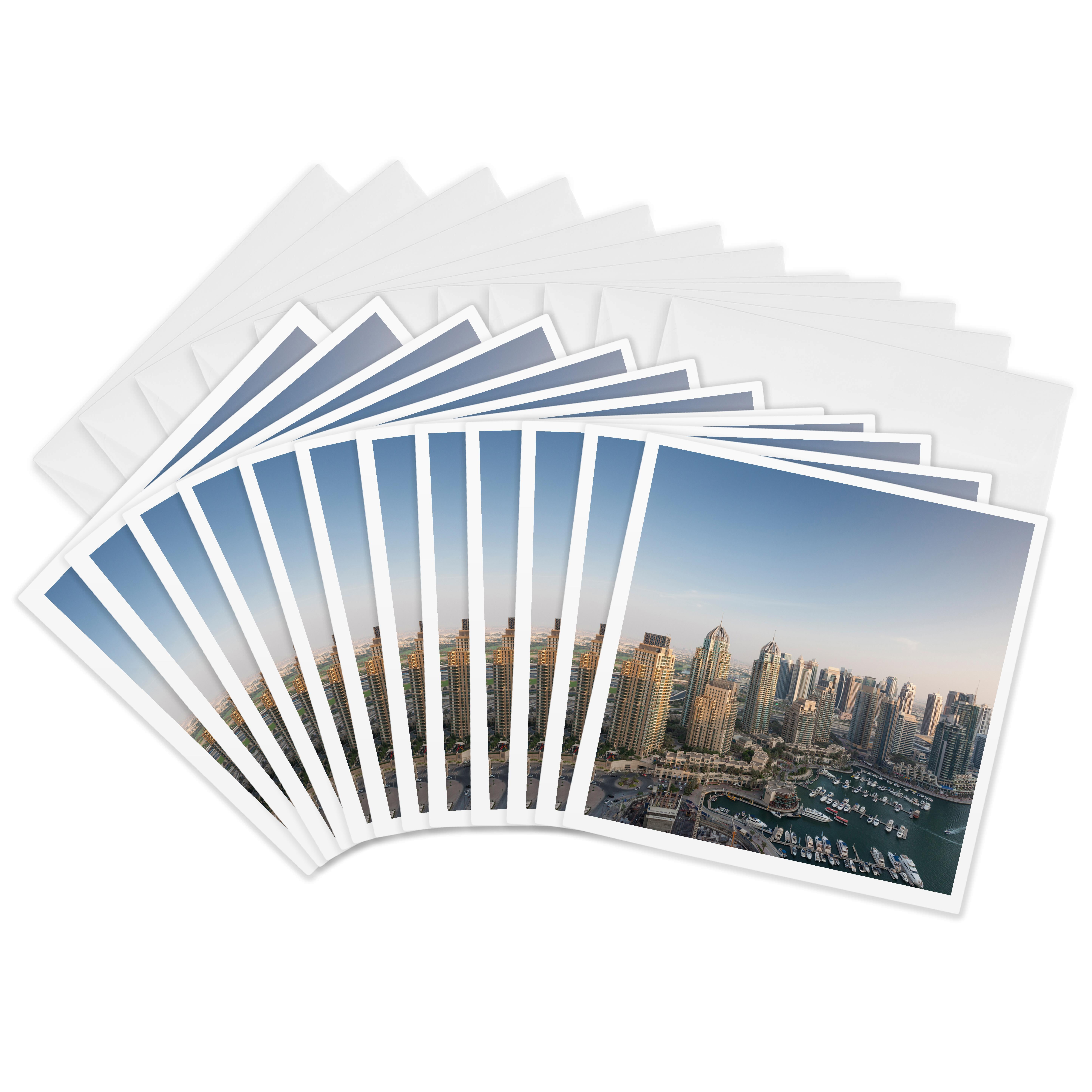 3drose, Uae, Elevated View of Dubai Marina, 12 Greeting Cards with ...