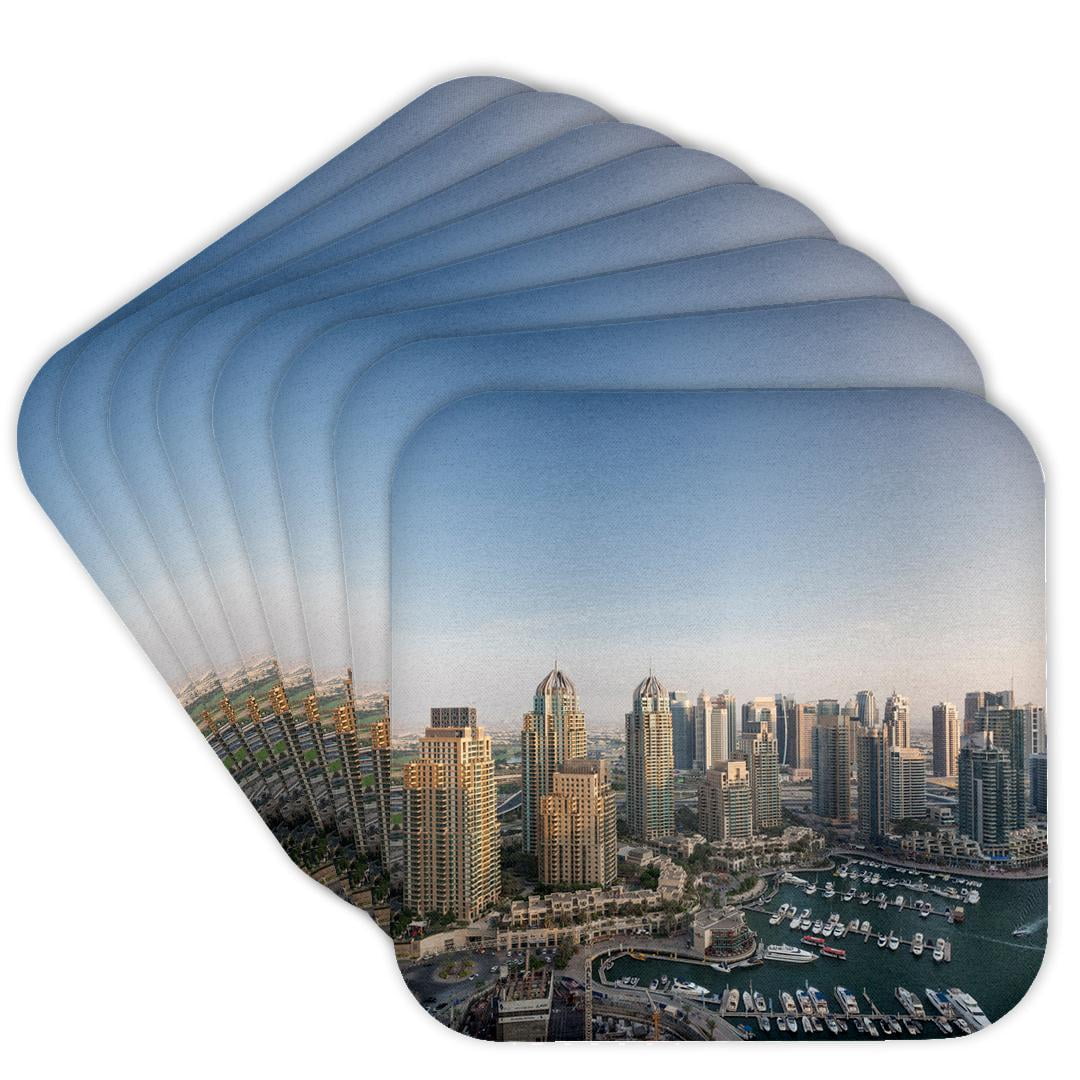 3drose, Uae, Elevated View of Dubai Marina, Set of 8 Coasters - Soft ...