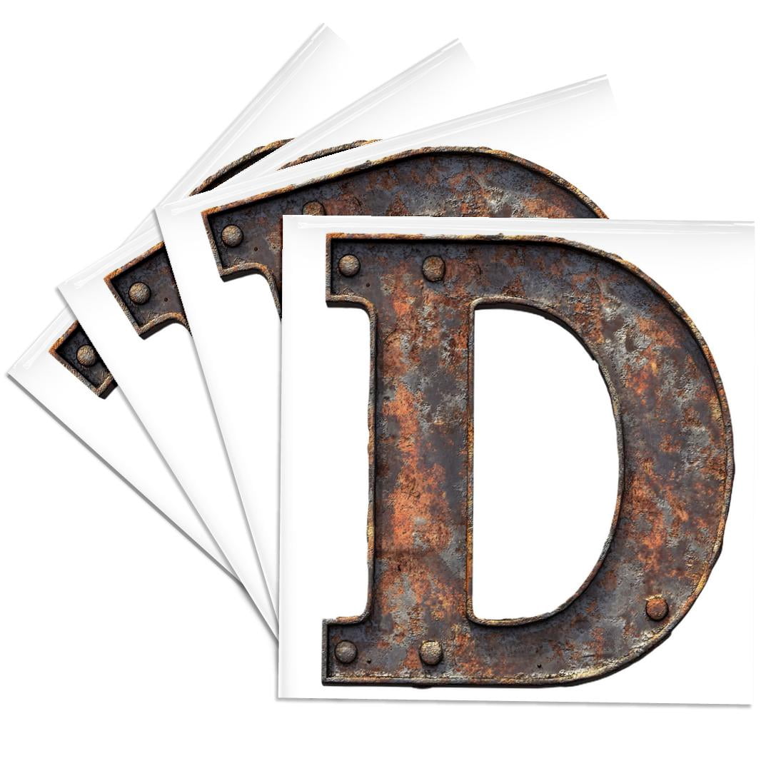 3drose, Urban Image of Rusty Metal Monogram Letter D, Set of 4 Ceramic ...