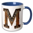 3drose, Urban Image of Rusty Metal Monogram Letter M, 11oz Two-tone ...
