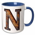 3drose, Urban Image of Rusty Metal Monogram Letter N, 15oz Two-tone ...