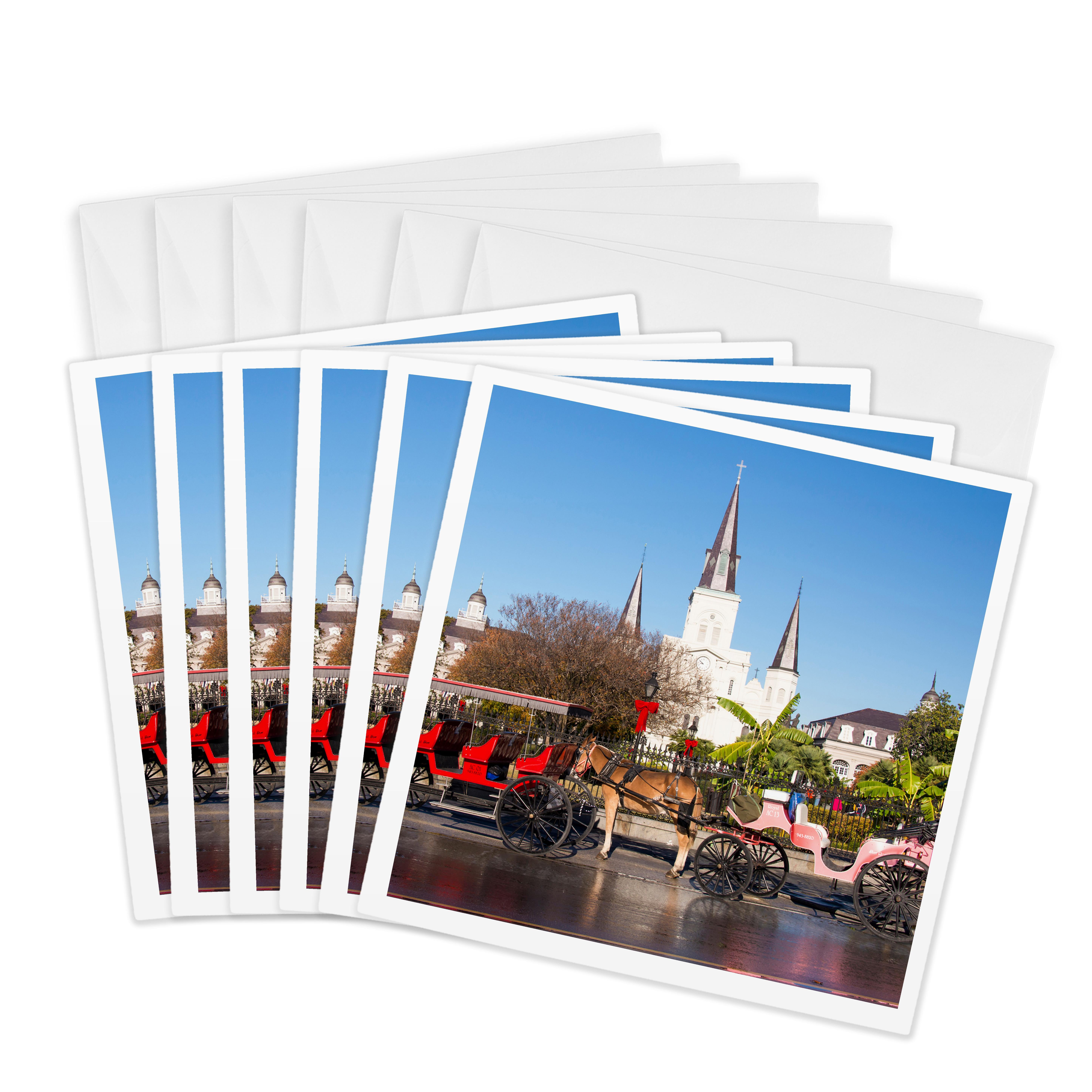3drose, Us, New Orleans. Jackson Square Carriage Rides Line up in ...