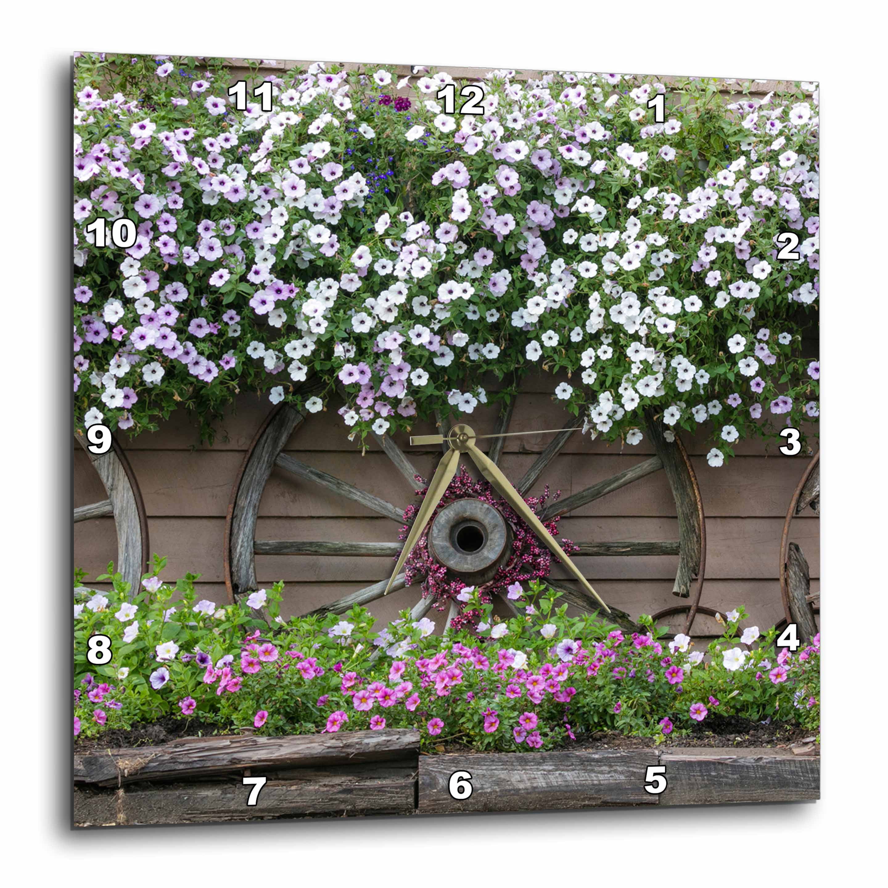 3drose, Usa, Alaska, Chena Hot Springs. Flowers and Wagon Wheels ...