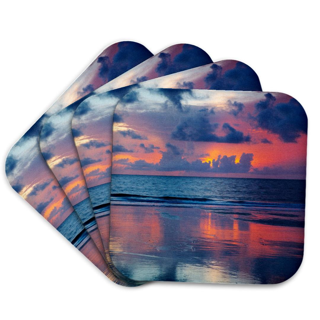 3drose, Usa, Georgia, Tybee Island. Sunrise with Reflections and Clouds ...